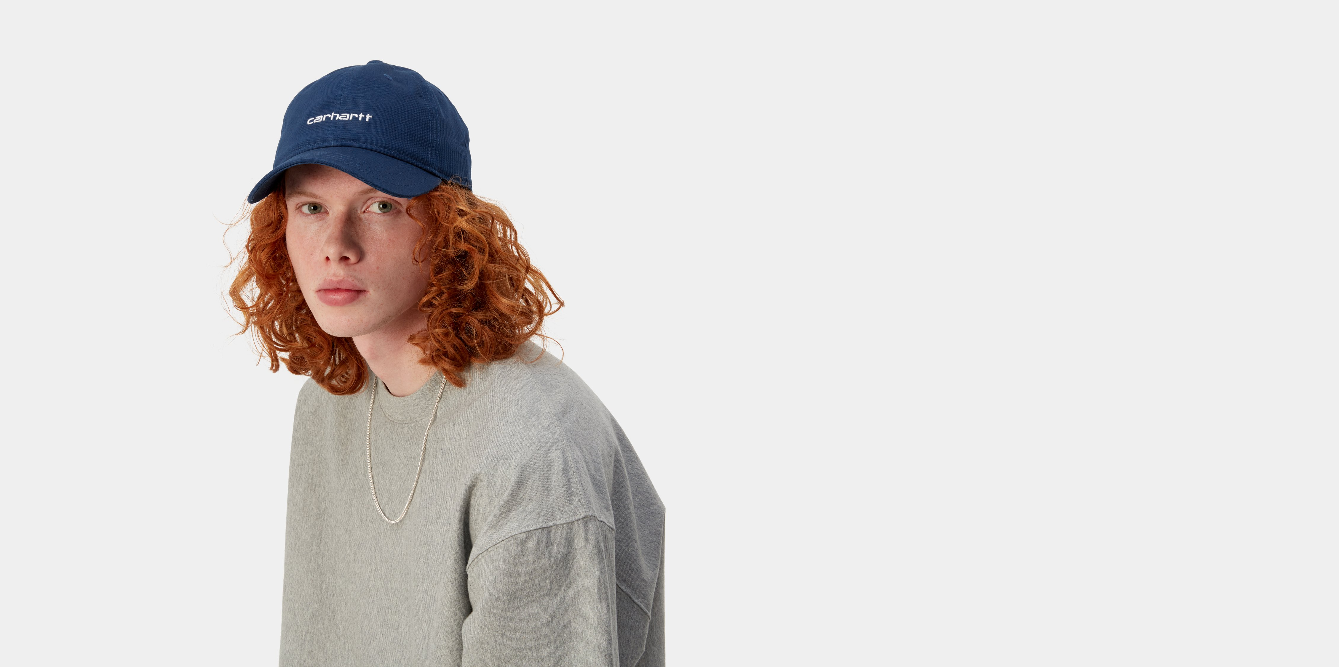 Carhartt WIP Canvas Script Cap, Elder / White | Official Online Store