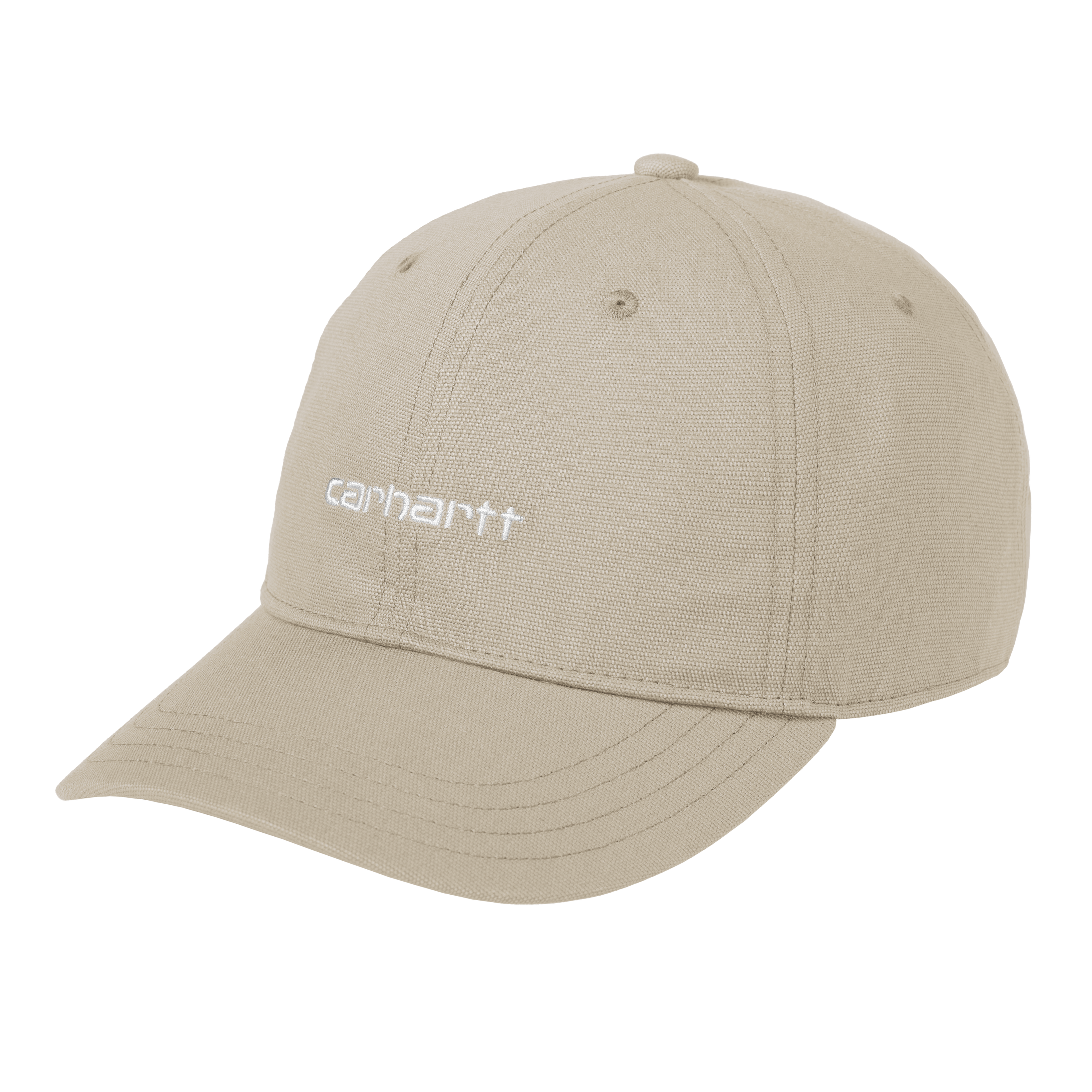Carhartt WIP Canvas Script Cap, Fleur de Sel / White | Official Online ...