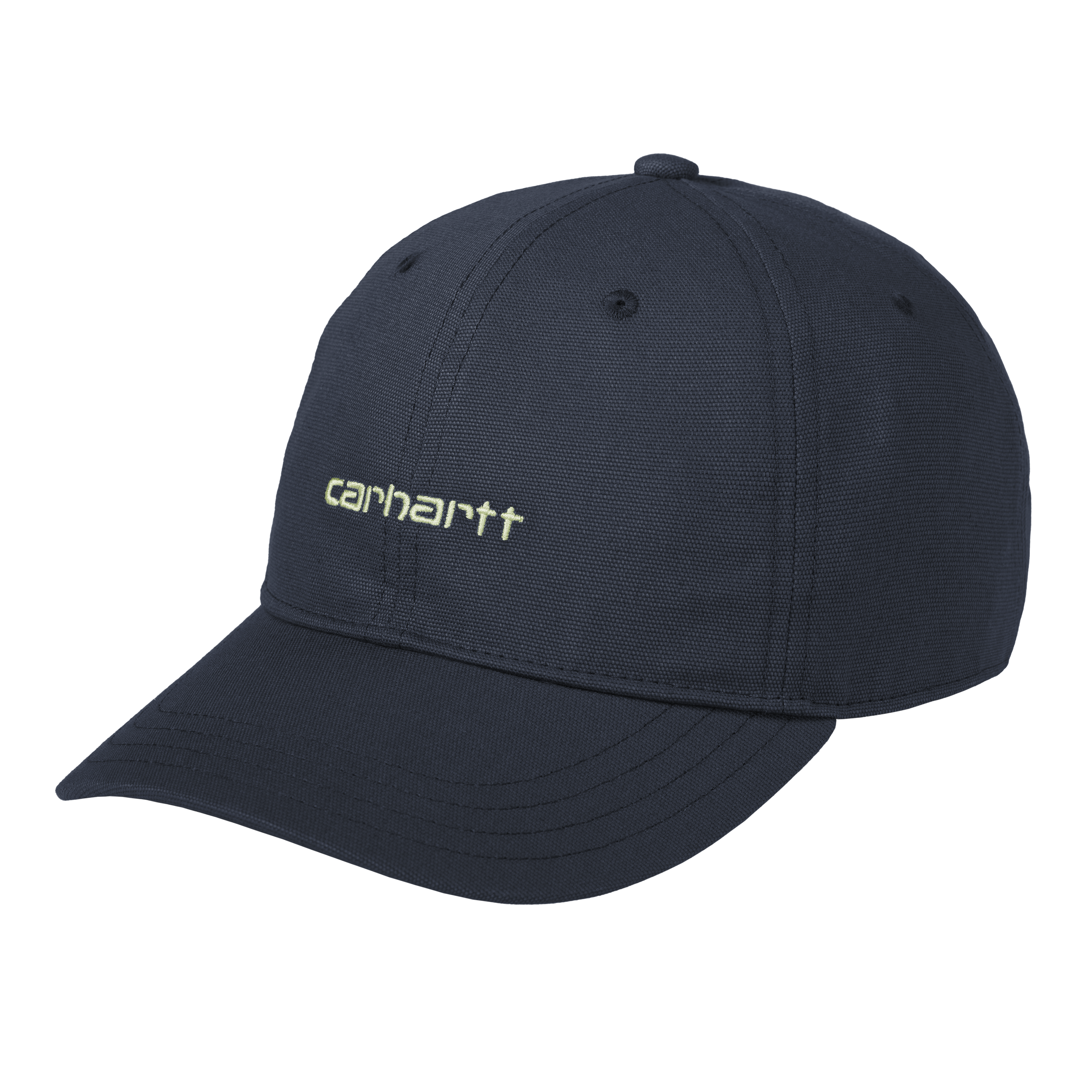 Carhartt WIP Canvas Script Cap, Deep Night / Gentle Green | Boutique en ...