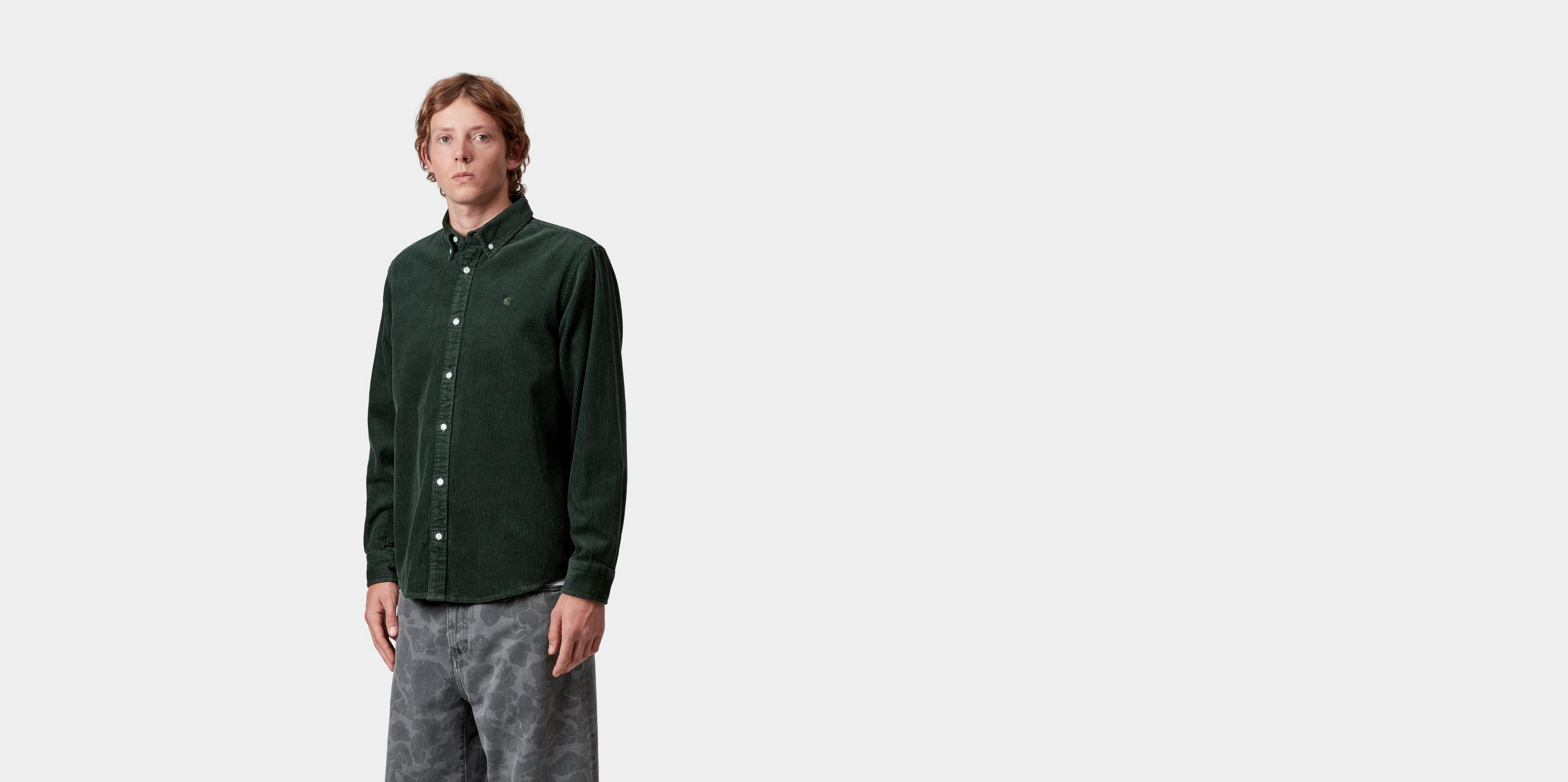 Carhartt WIP L/S Madison Cord Shirt, Sycamore Tree / Sycamore Tree ...