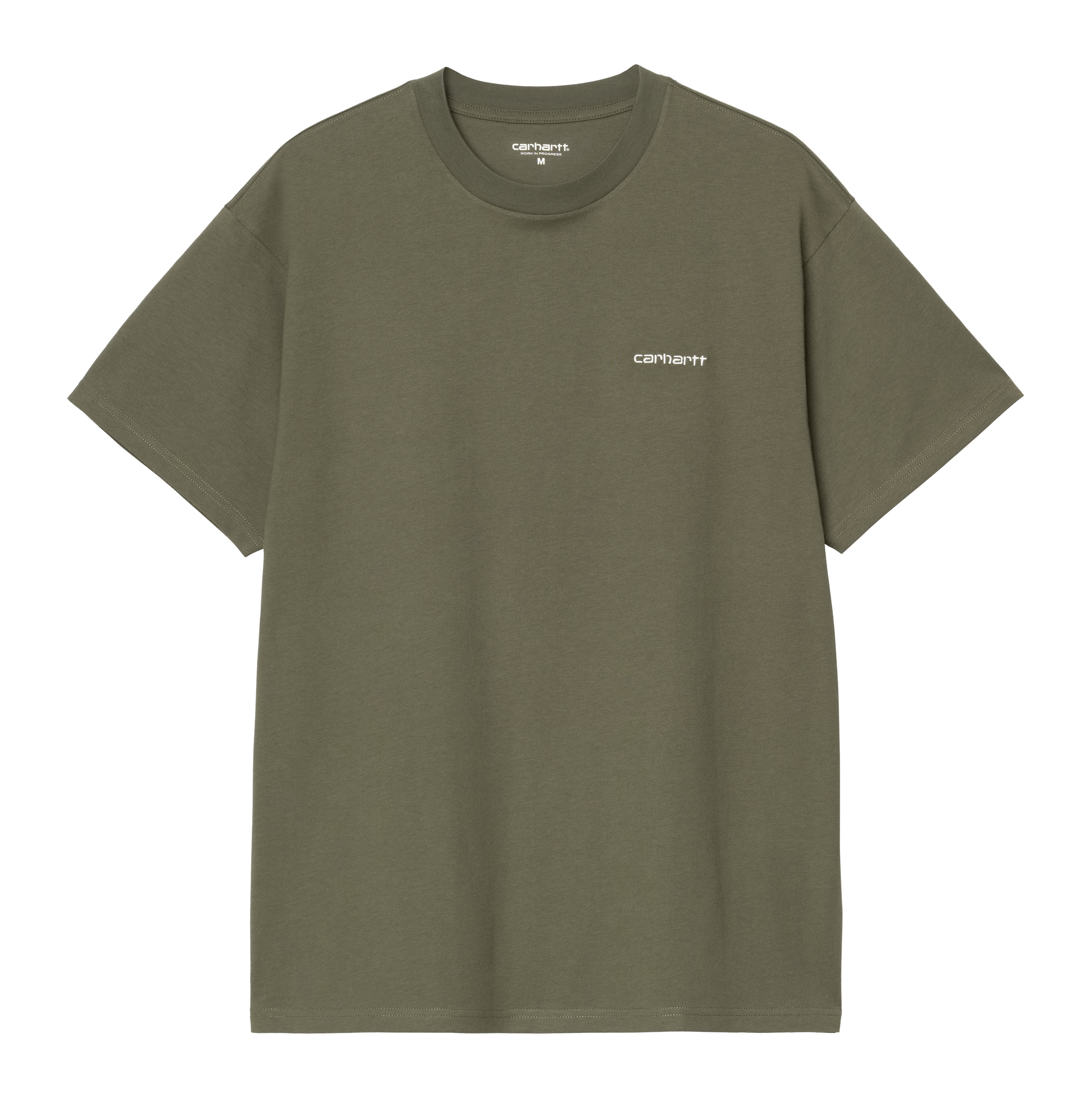 Carhartt WIP S/S Script Embroidery T-Shirt, Leaf / White | Official ...