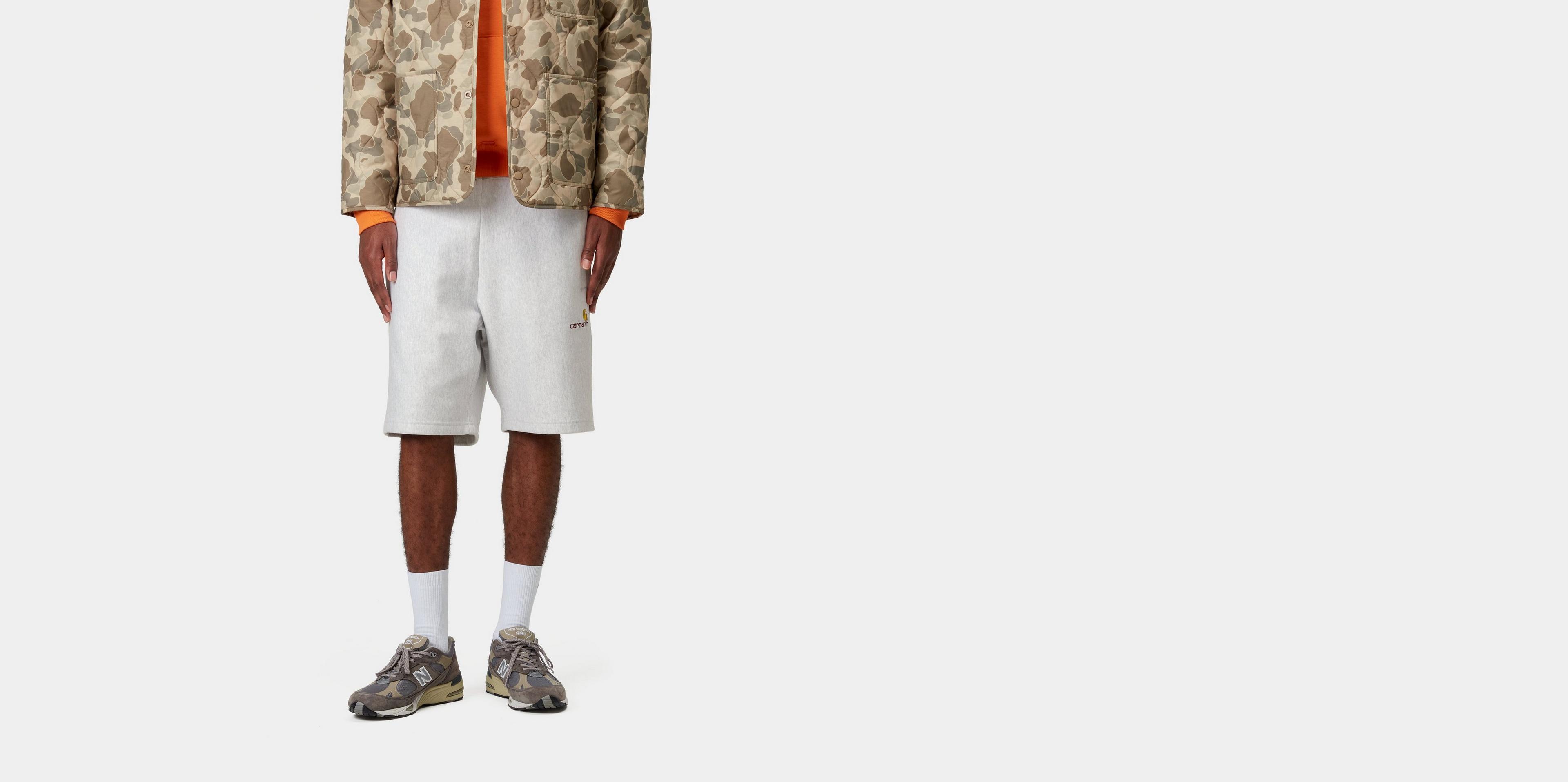 Carhartt WIP American Script Sweat Short, Ash Heather | Official Online ...
