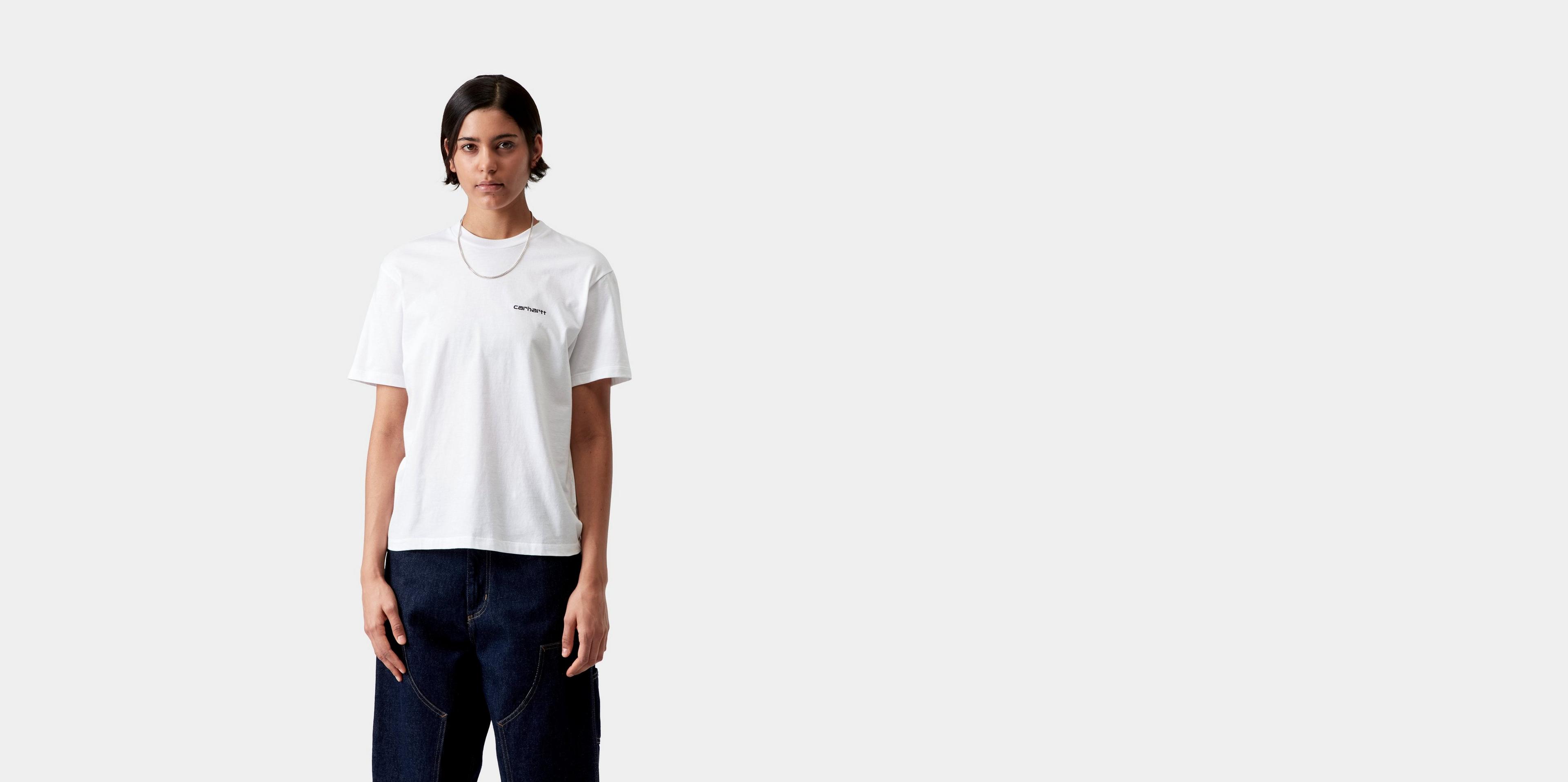 Carhartt WIP W' S/S Script Embroidery T-Shirt, White / Black | Official ...