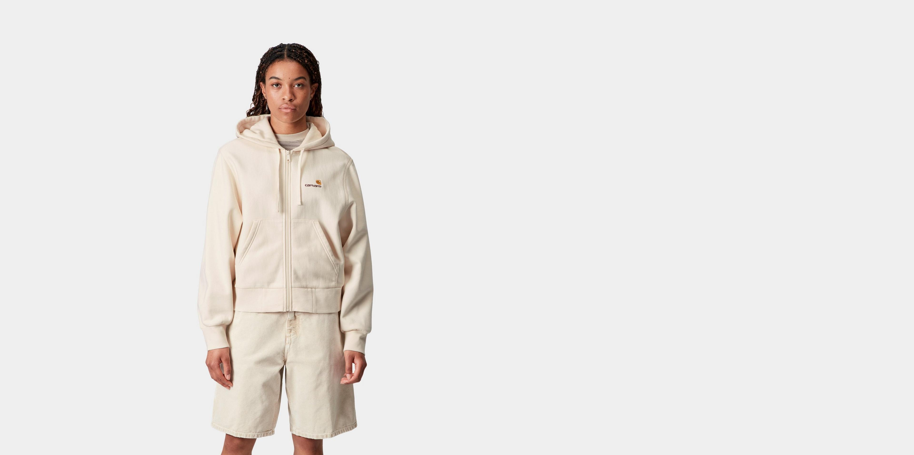 Carhartt WIP W' Hooded American Script Jacket, Natural | Official ...