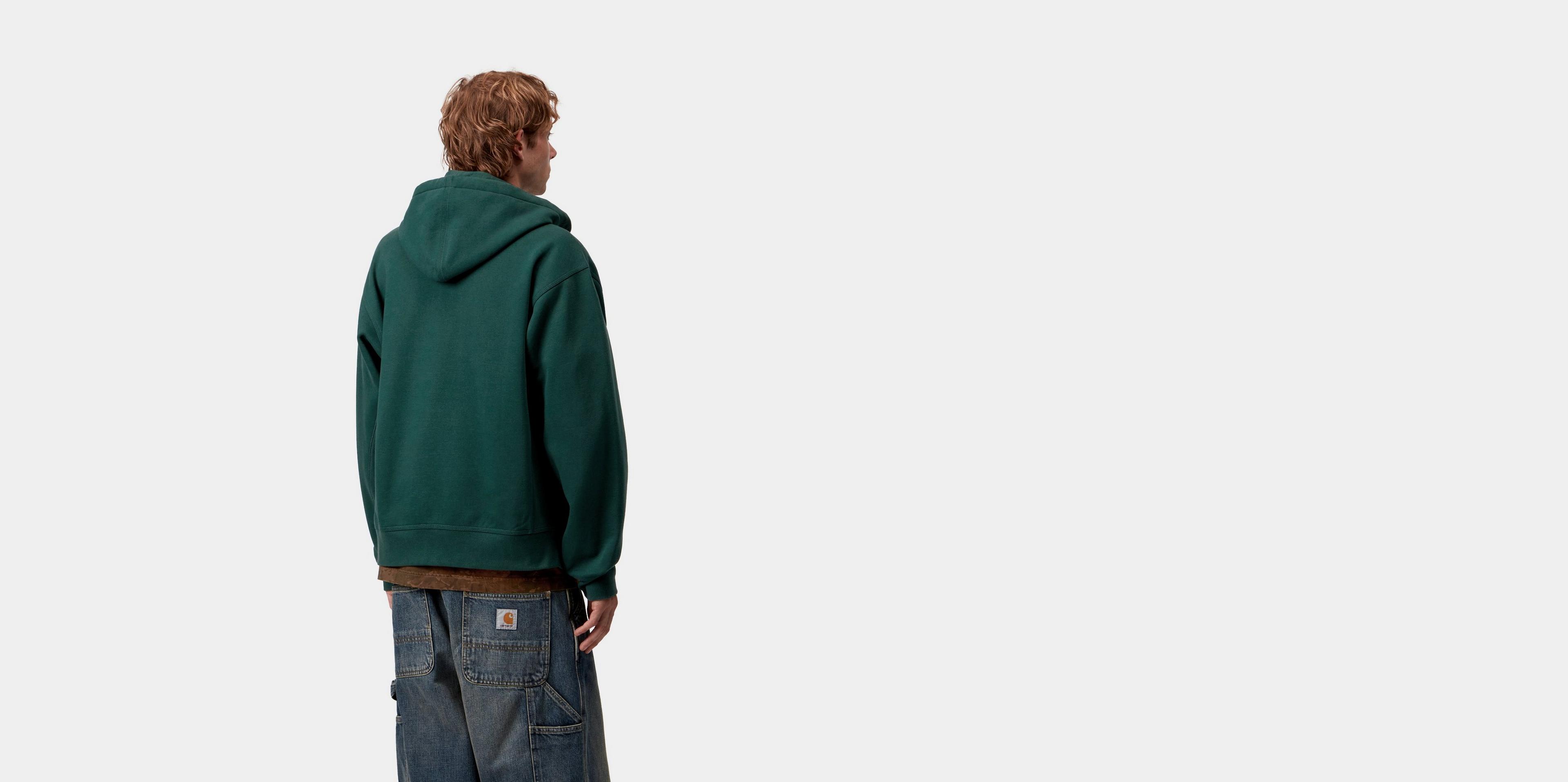 Carhartt WIP Hooded American Script Jacket, Dark Fir | Official Online ...