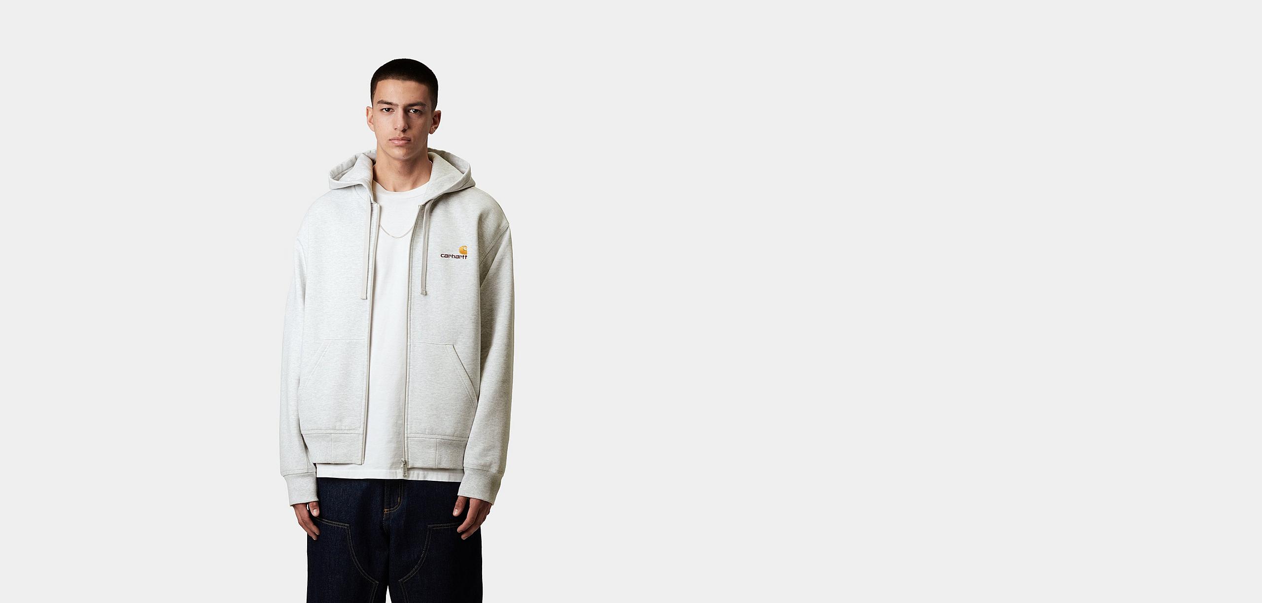 Carhartt Wip Hooded American Script Jacket Ash Heather Official
