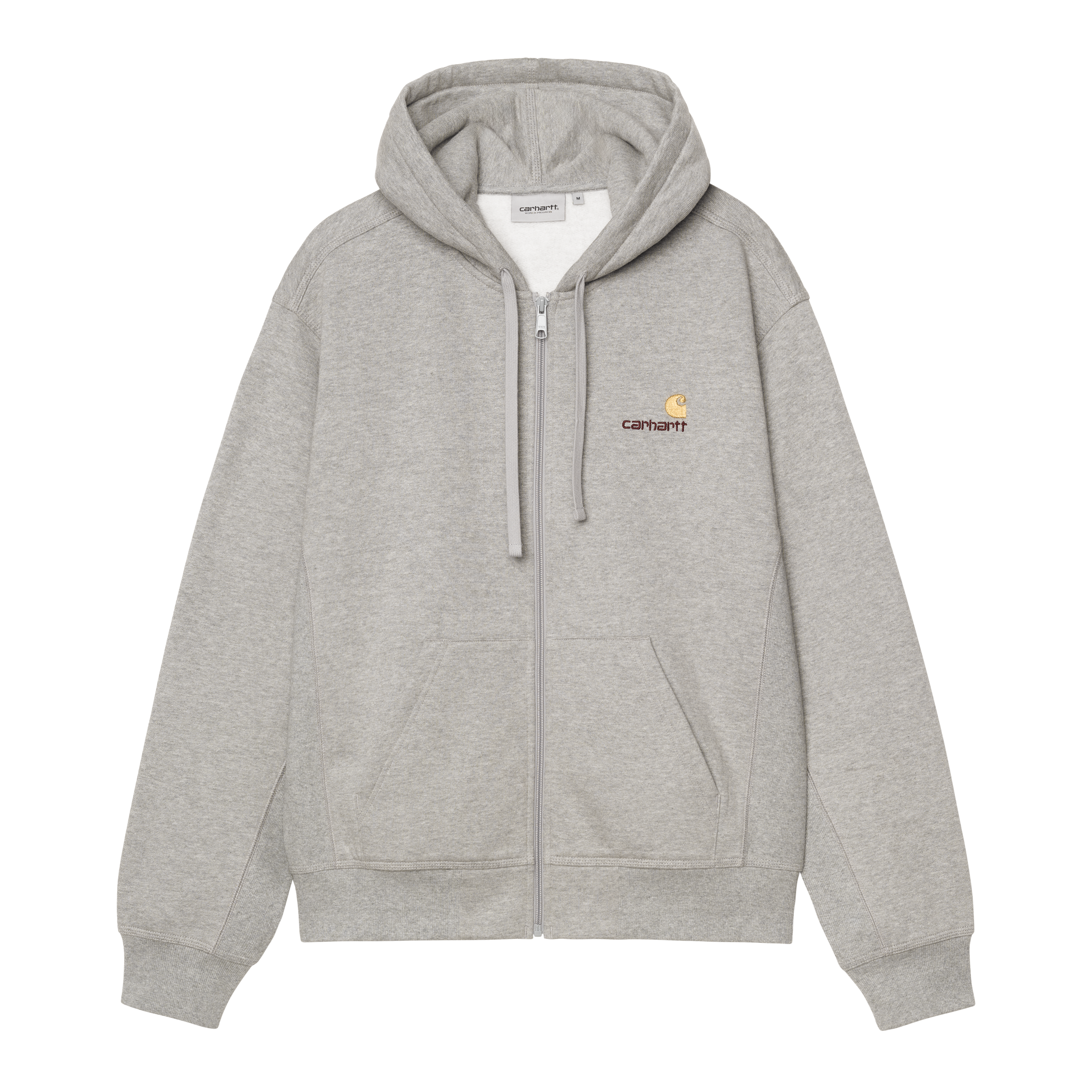 Carhartt WIP Hooded American Script Jacket, Grey Heather | Officiële ...