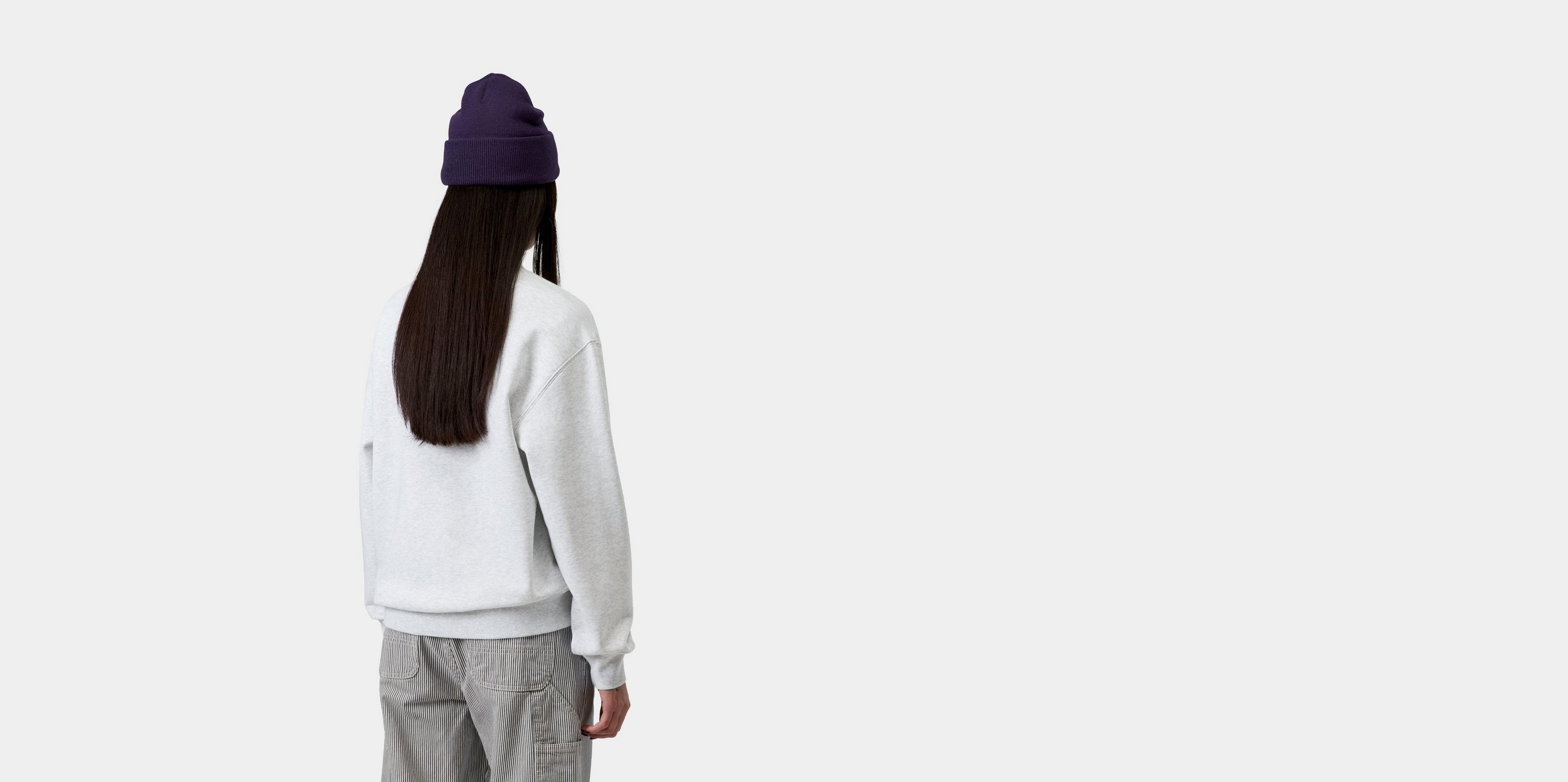 Carhartt WIP W' Carhartt Sweatshirt, Ash Heather / Velvet Green ...