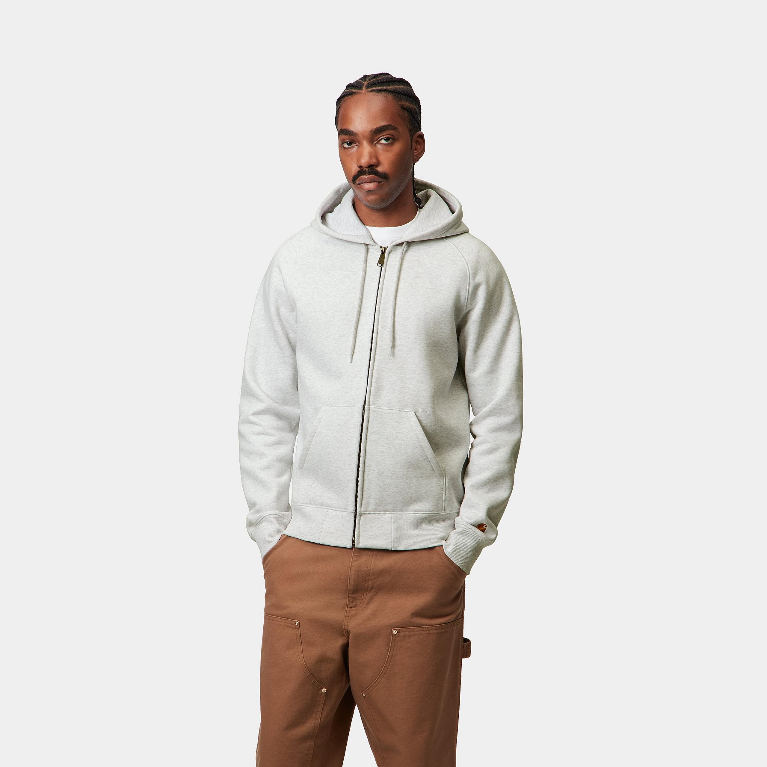 Carhartt Wip Hooded Chase Jacket Ash Heather Gold Official Online