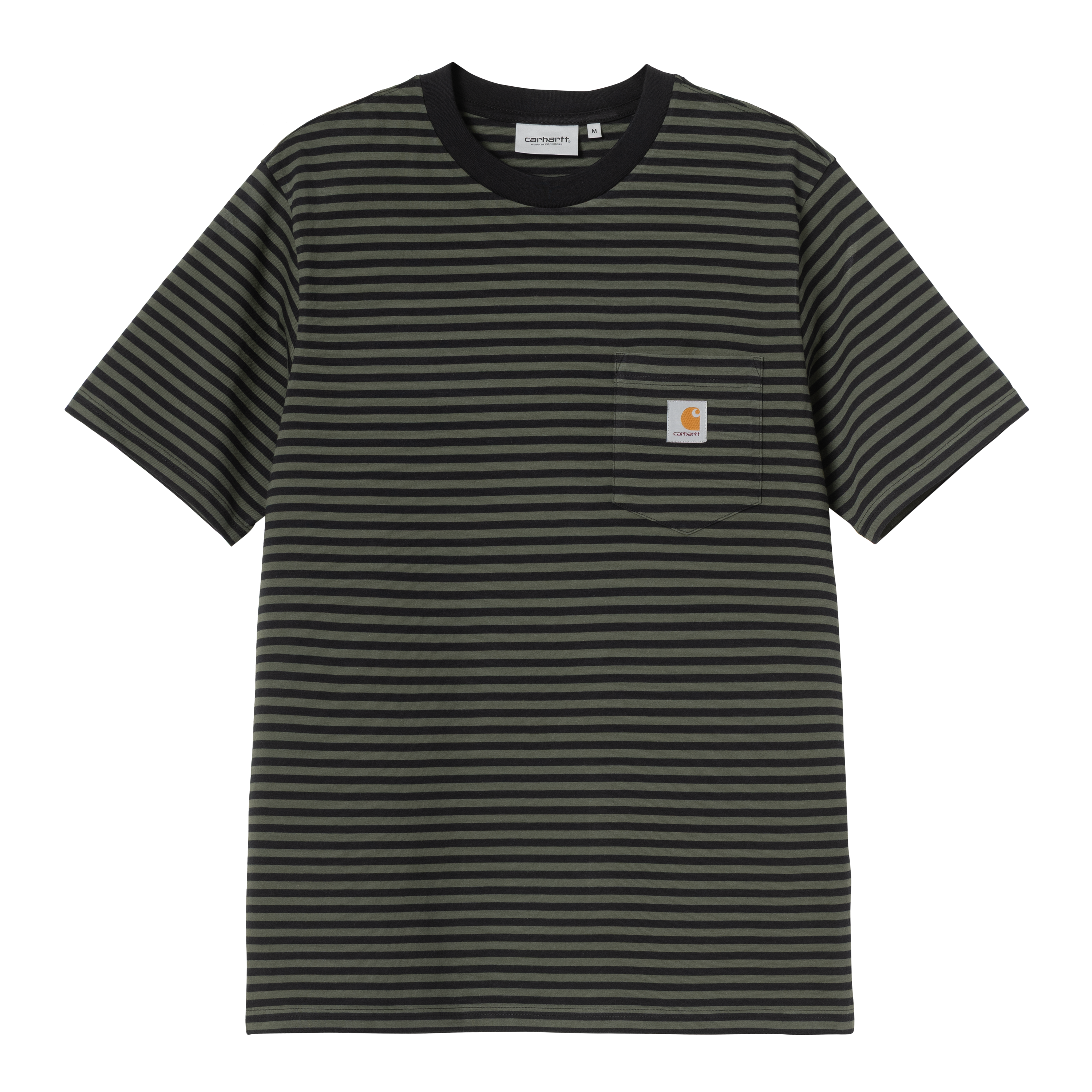 Carhartt WIP S/S Verner Pocket T-Shirt, Verner Stripe, Black / Opuntia ...