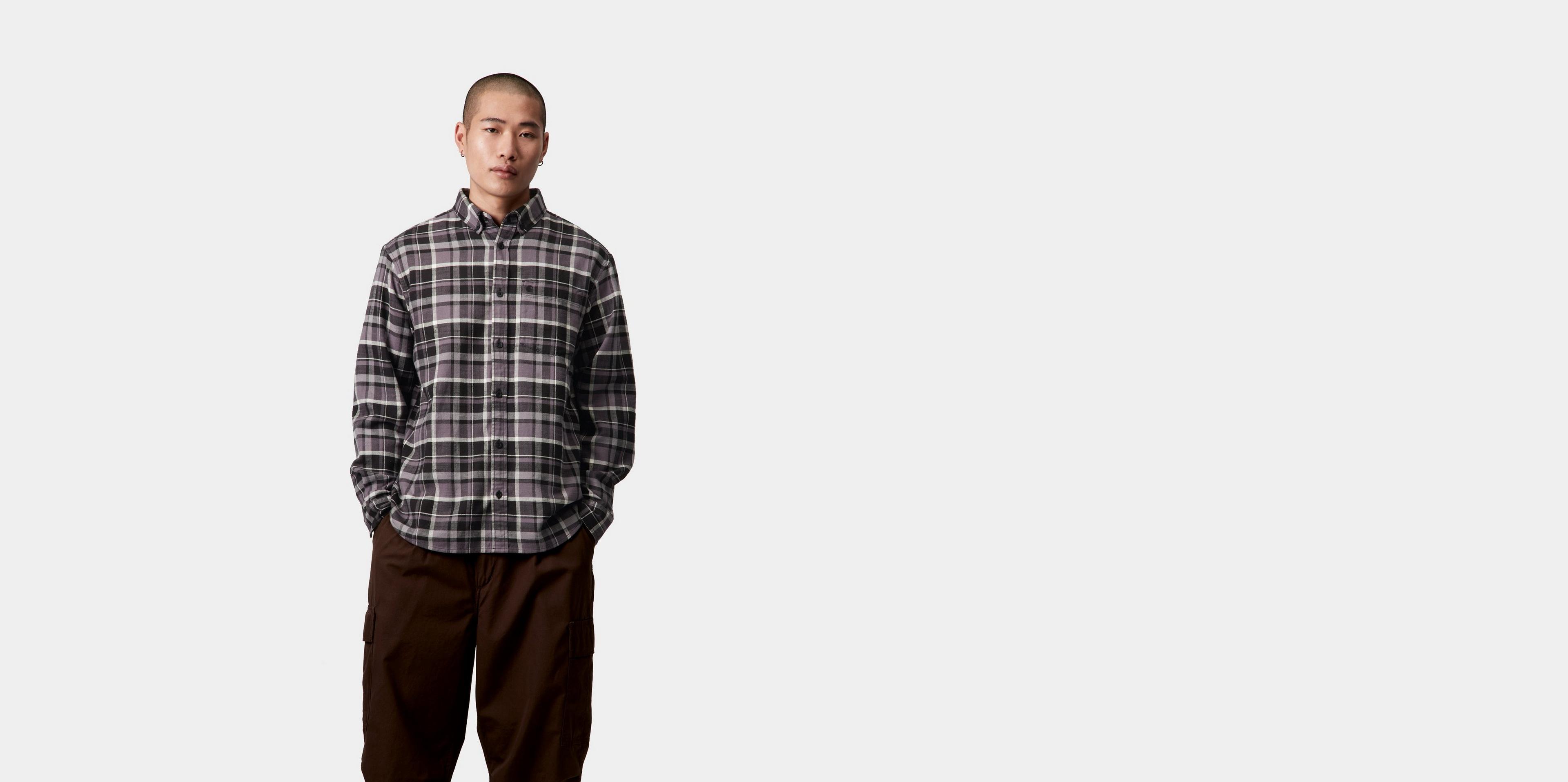 Carhartt WIP L/S Fendrick Shirt, Fendrick Check, Black | Official ...