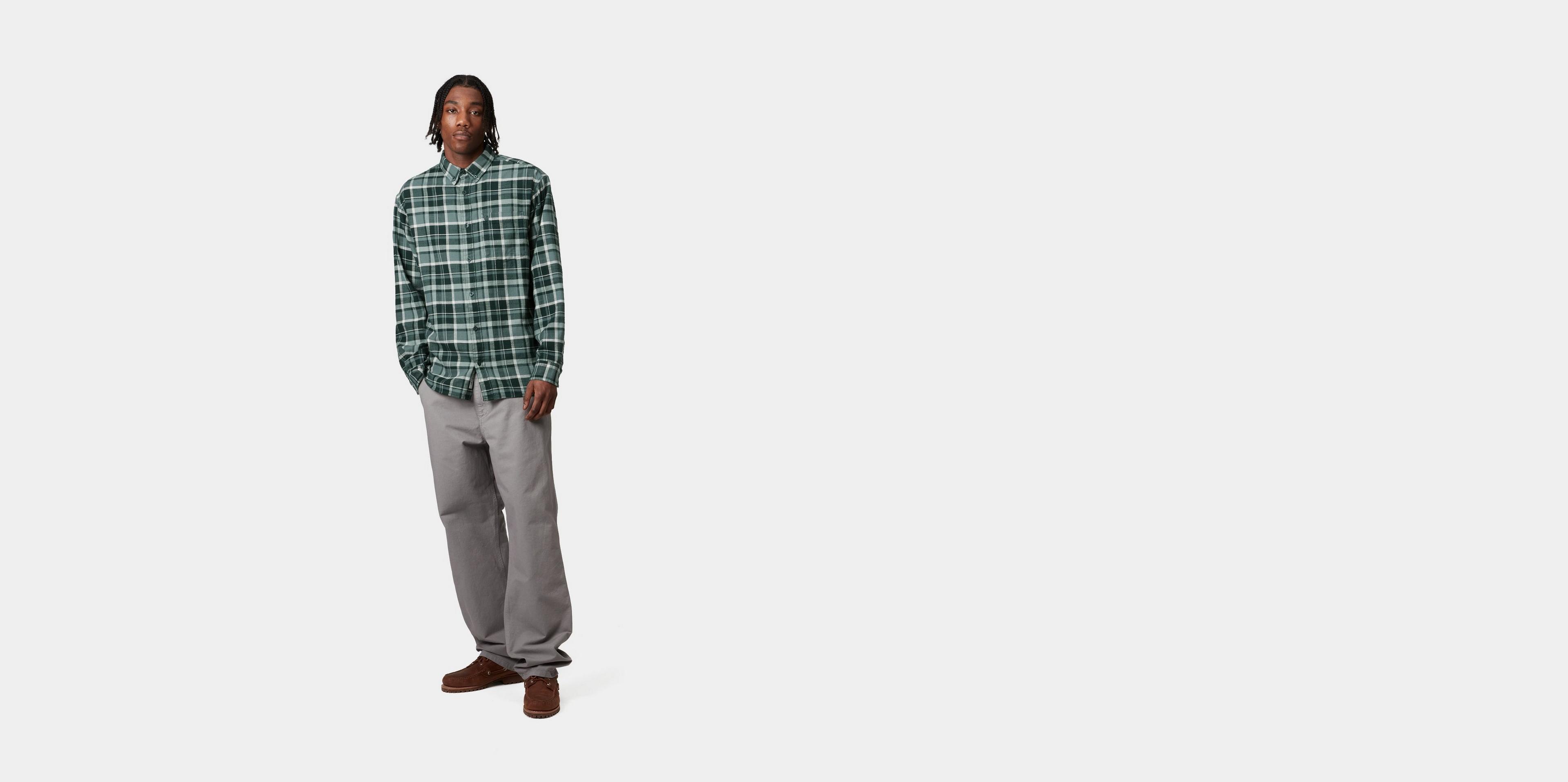 Carhartt WIP L/S Fendrick Shirt, Fendrick Check, Deep Lagoon | Official ...