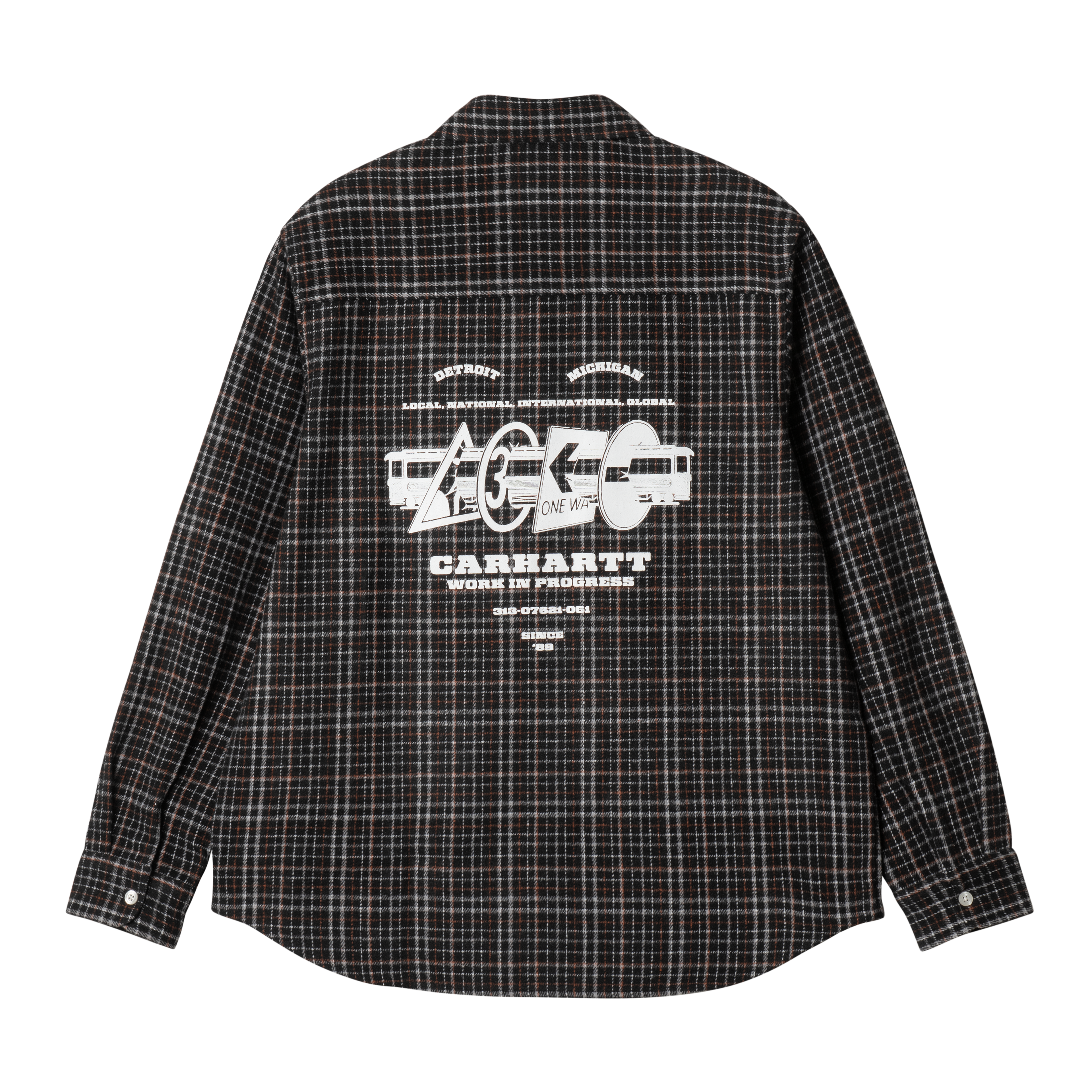 Carhartt WIP L/S Runaway Millett Shirt, Millett Check, Black / Wax ...