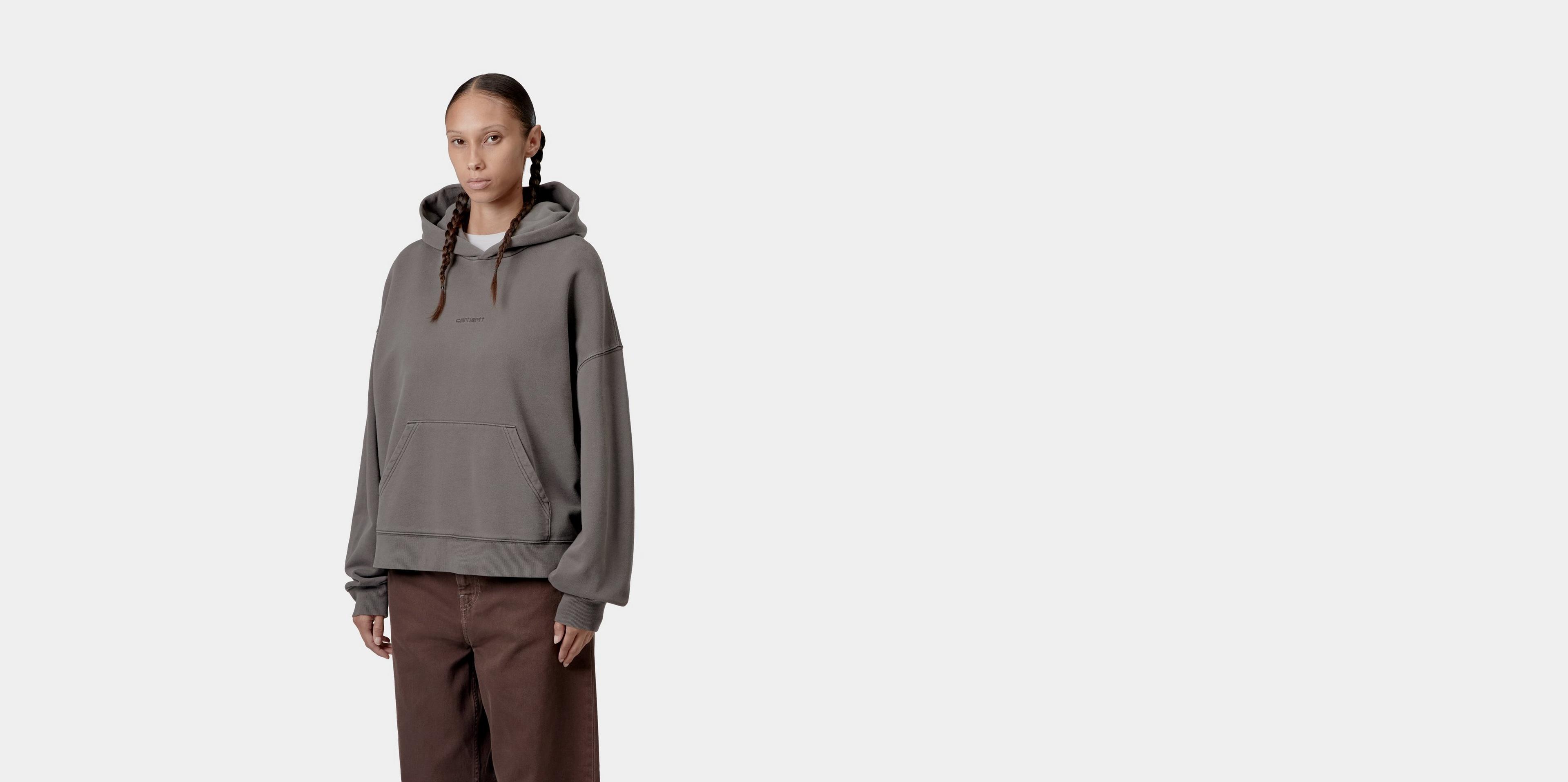 Carhartt WIP Women's Hooded Benton Sweatshirt, Graphite | Tienda ...