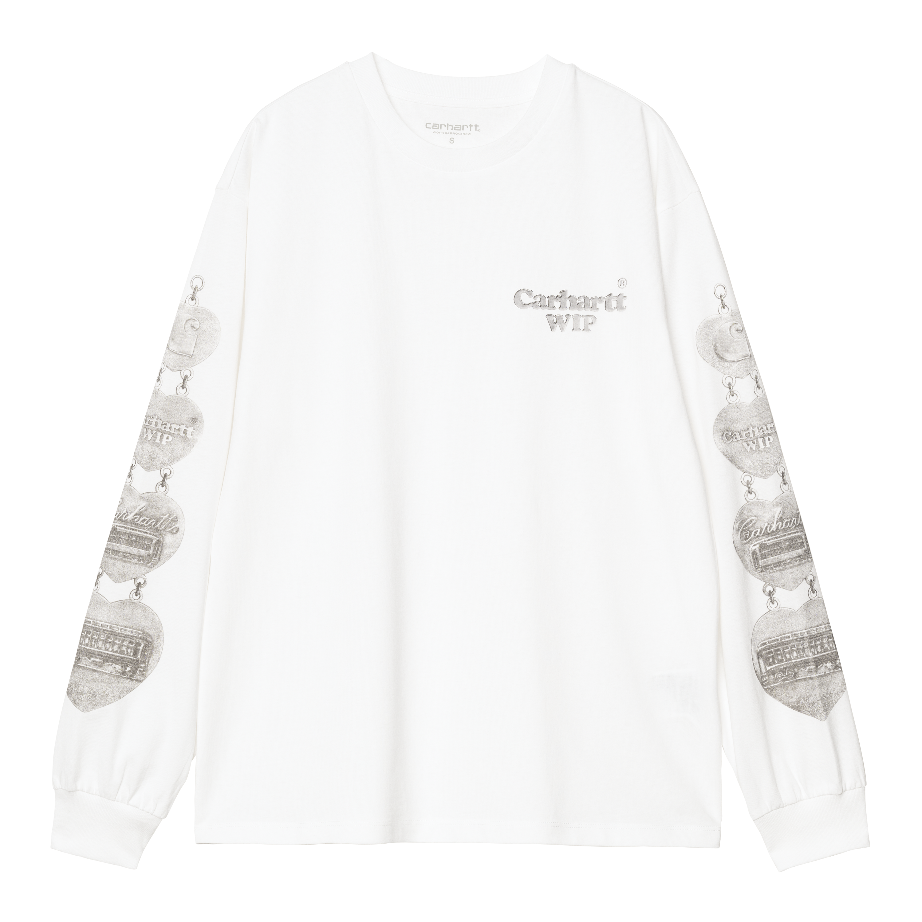 Carhartt WIP W' L/S Hartt Chain T-Shirt, White | Official Online Store