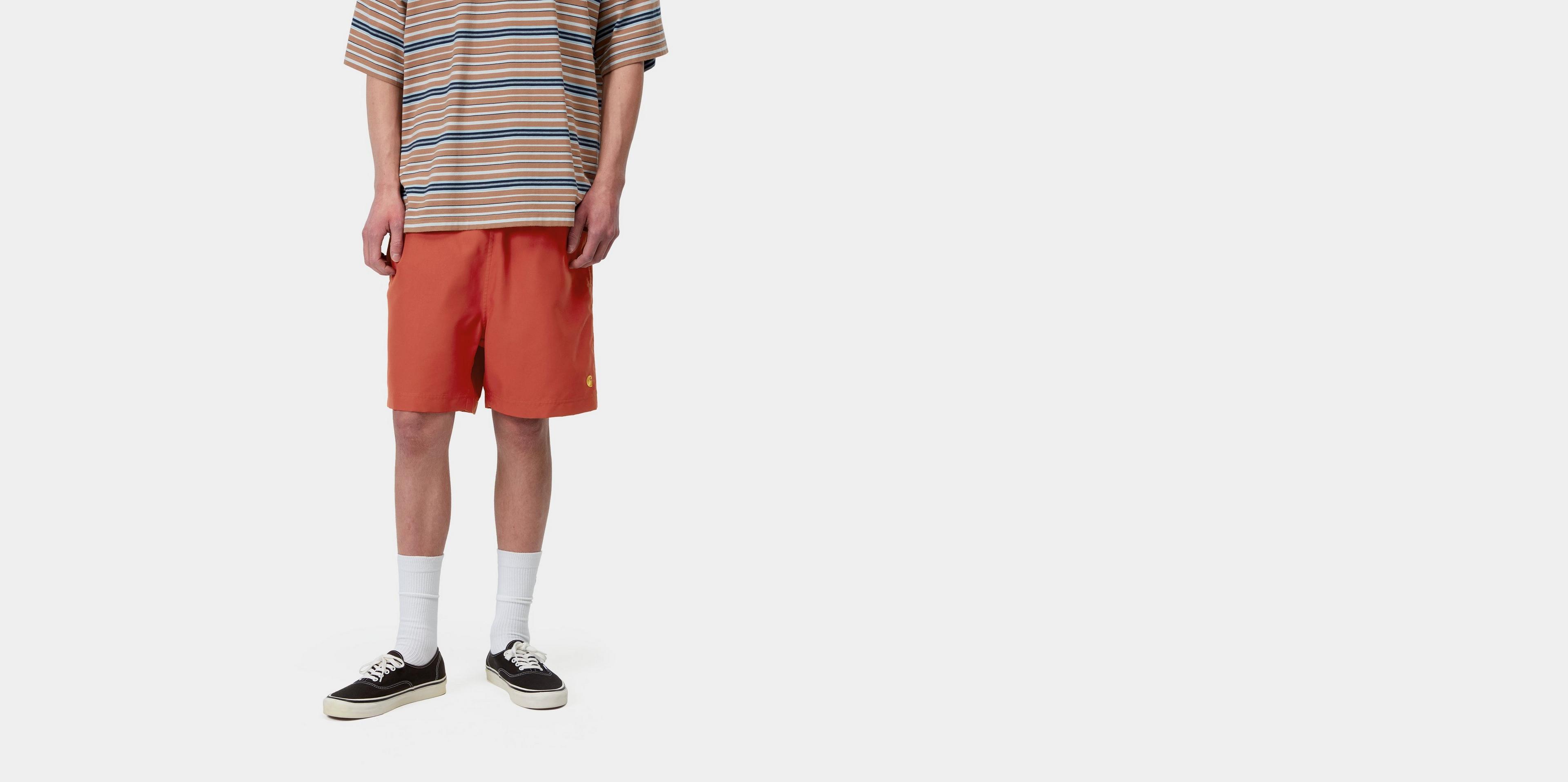 Carhartt WIP Chase Swim Trunks, Oxide Red / Gold | Official Online Store