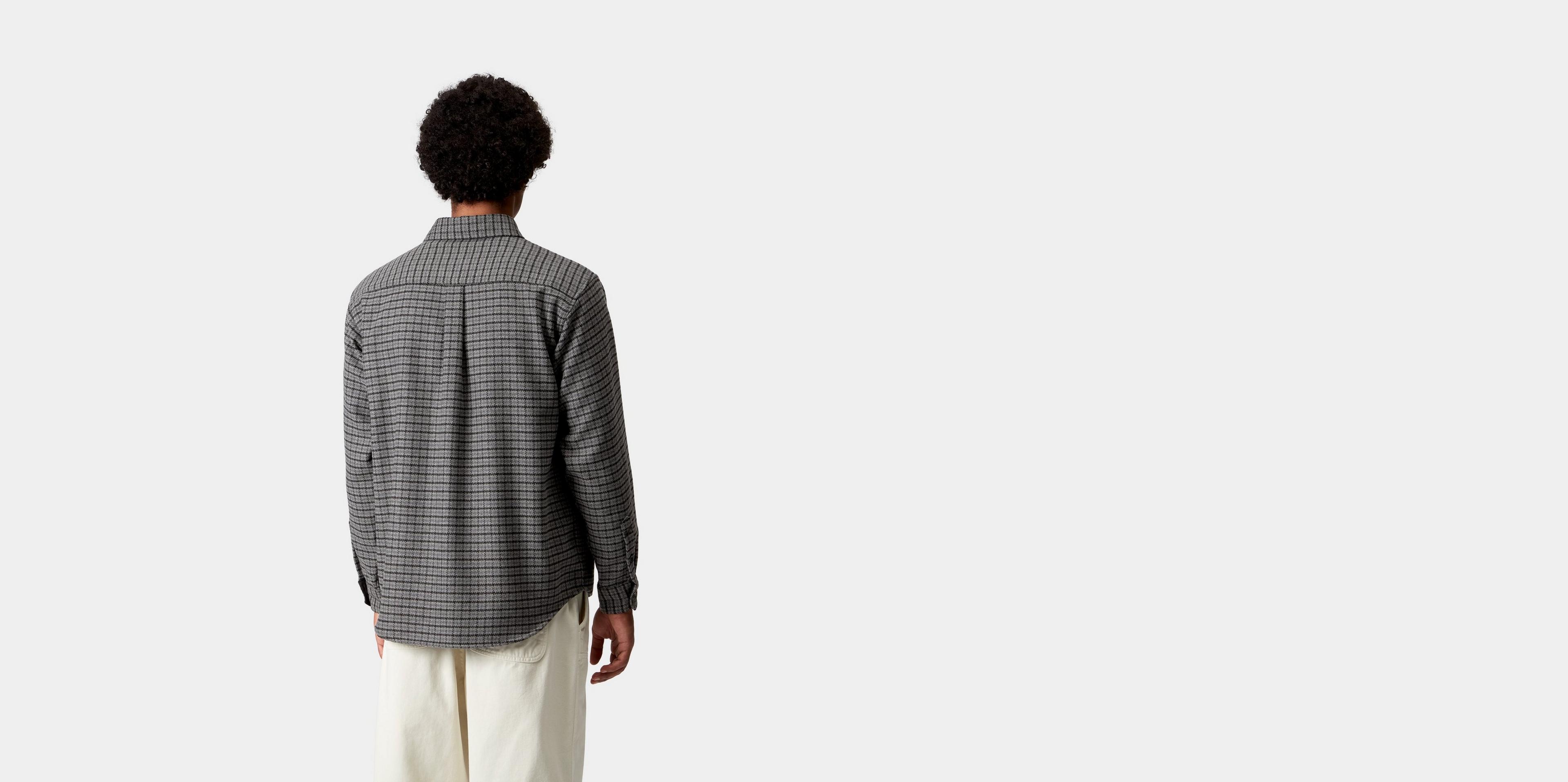 Carhartt WIP L/S Lowis Shirt, Lowis Houndstooth, Grey Heather ...