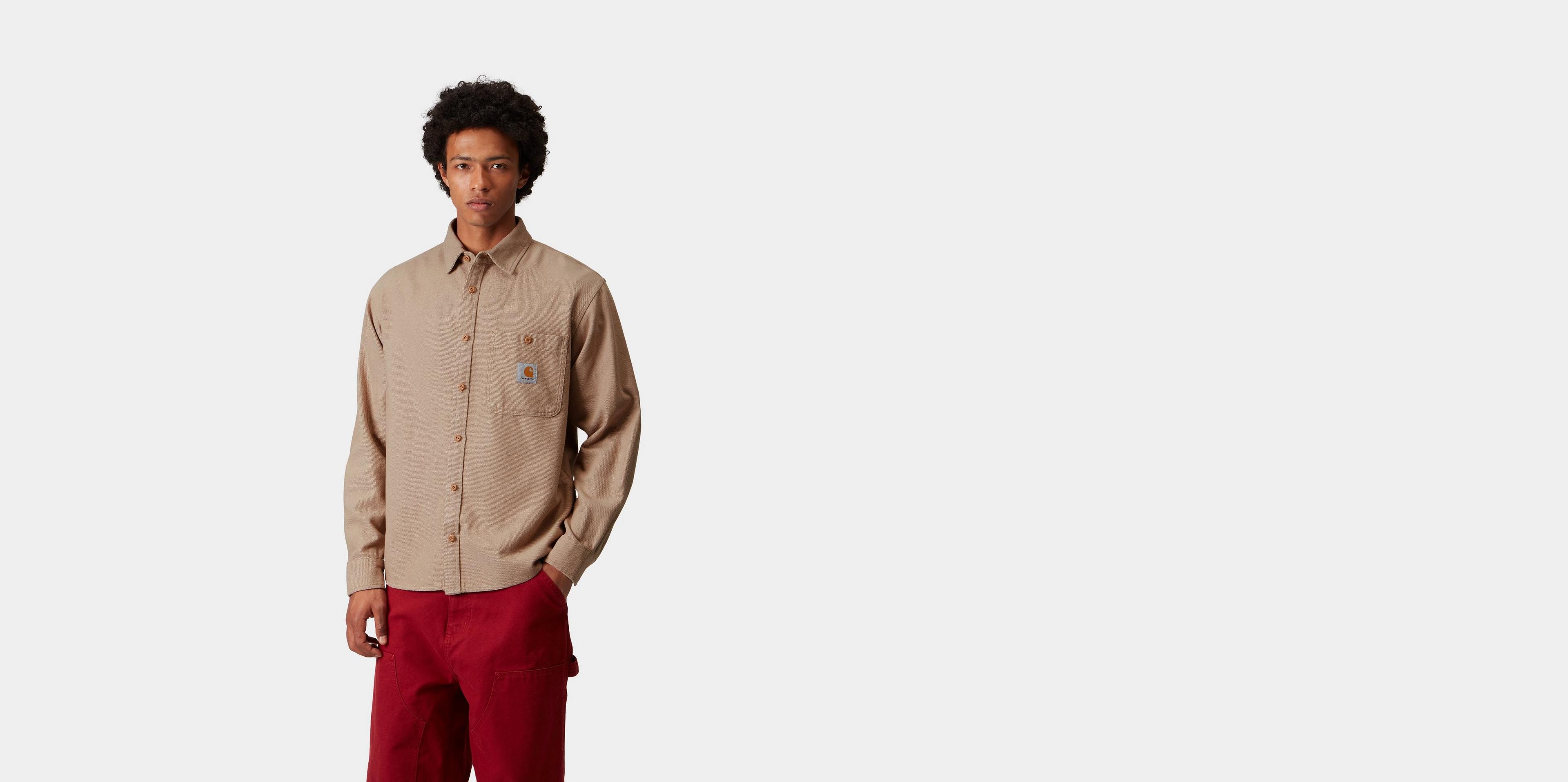 Carhartt WIP L/S Edgar Shirt, Peanut / Wax | Officiële online Shop