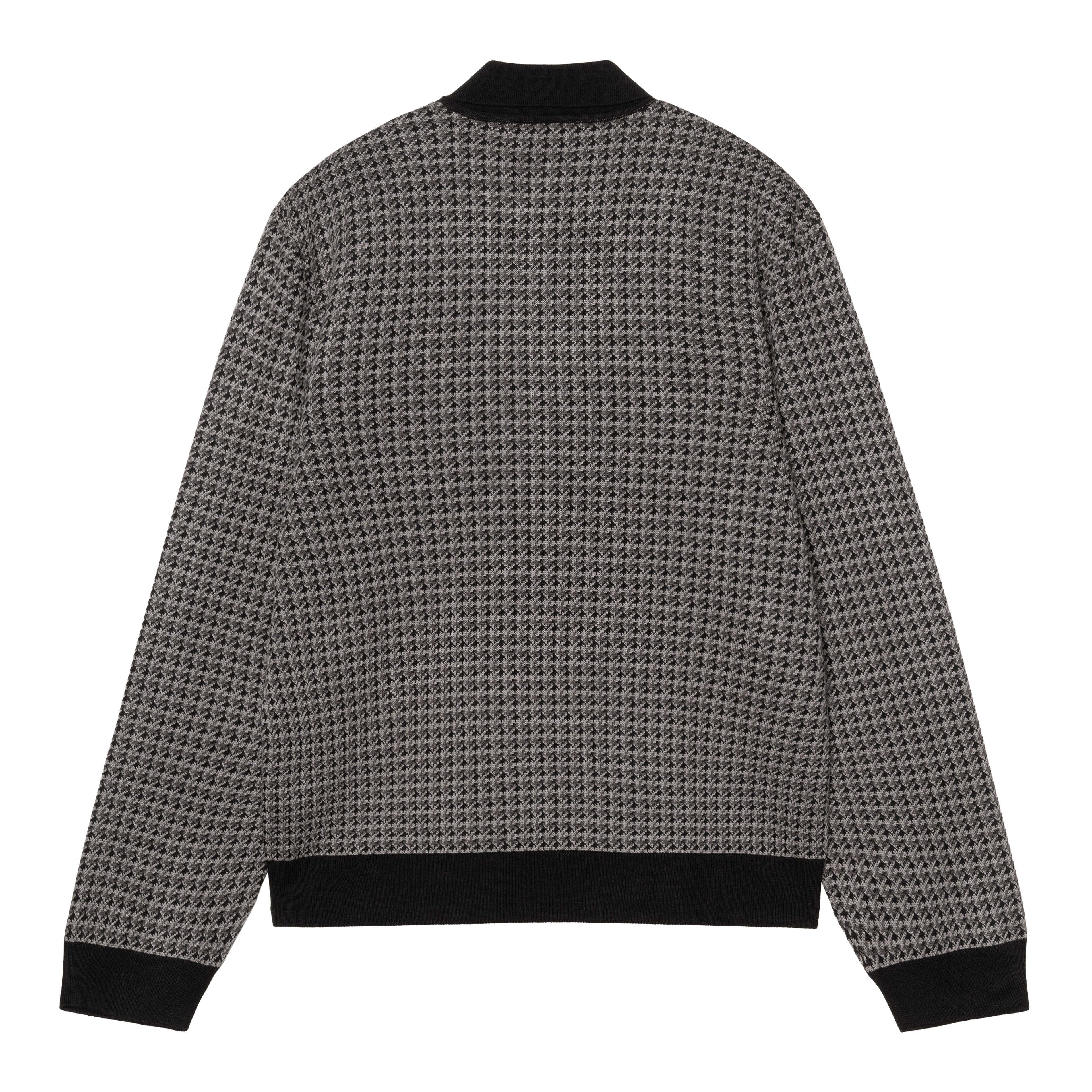 Carhartt WIP L/S Lowis Polo, Lowis Houndstooth, Grey Heather | Official ...