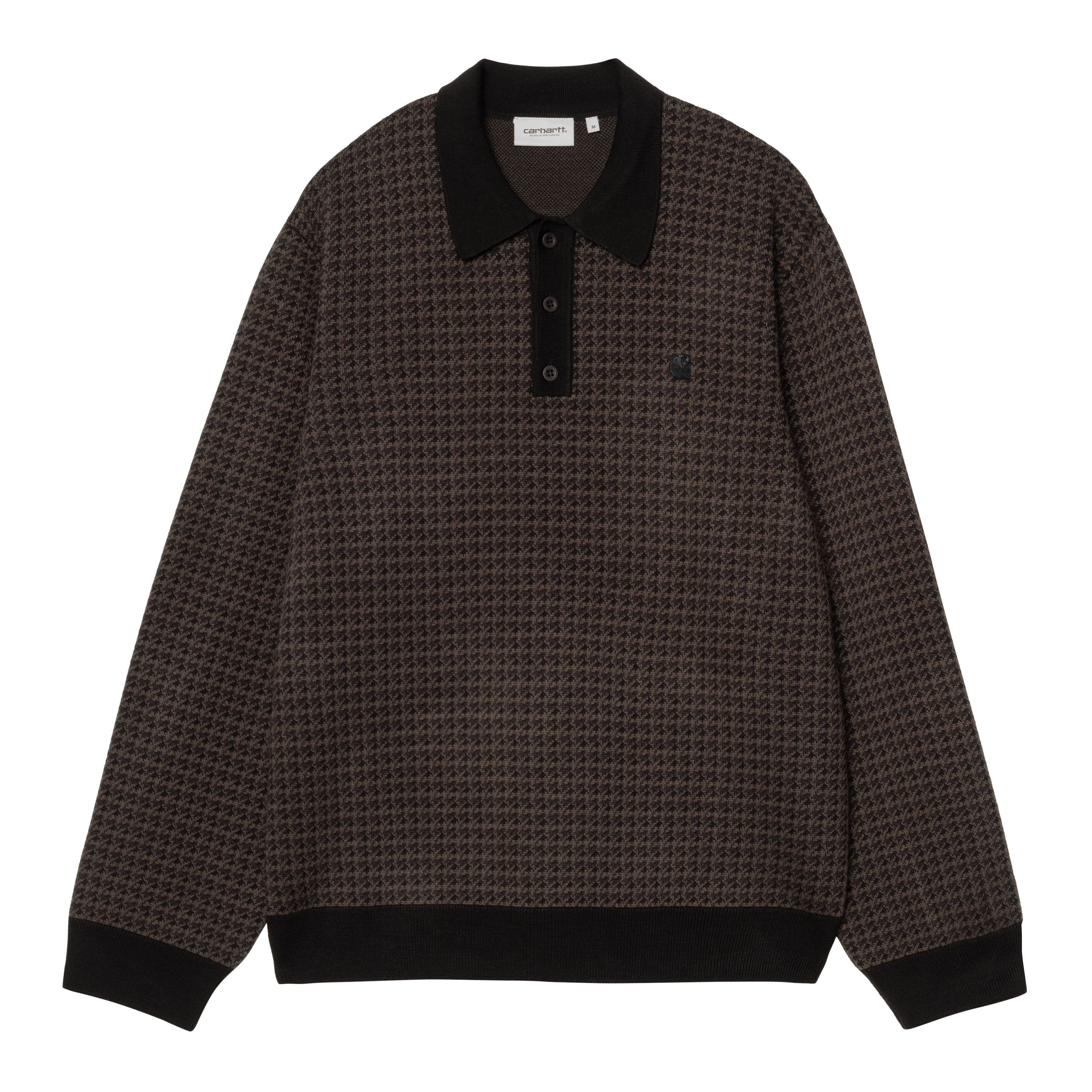 Carhartt WIP L/S Lowis Polo, Lowis Houndstooth, Vitola Heather ...