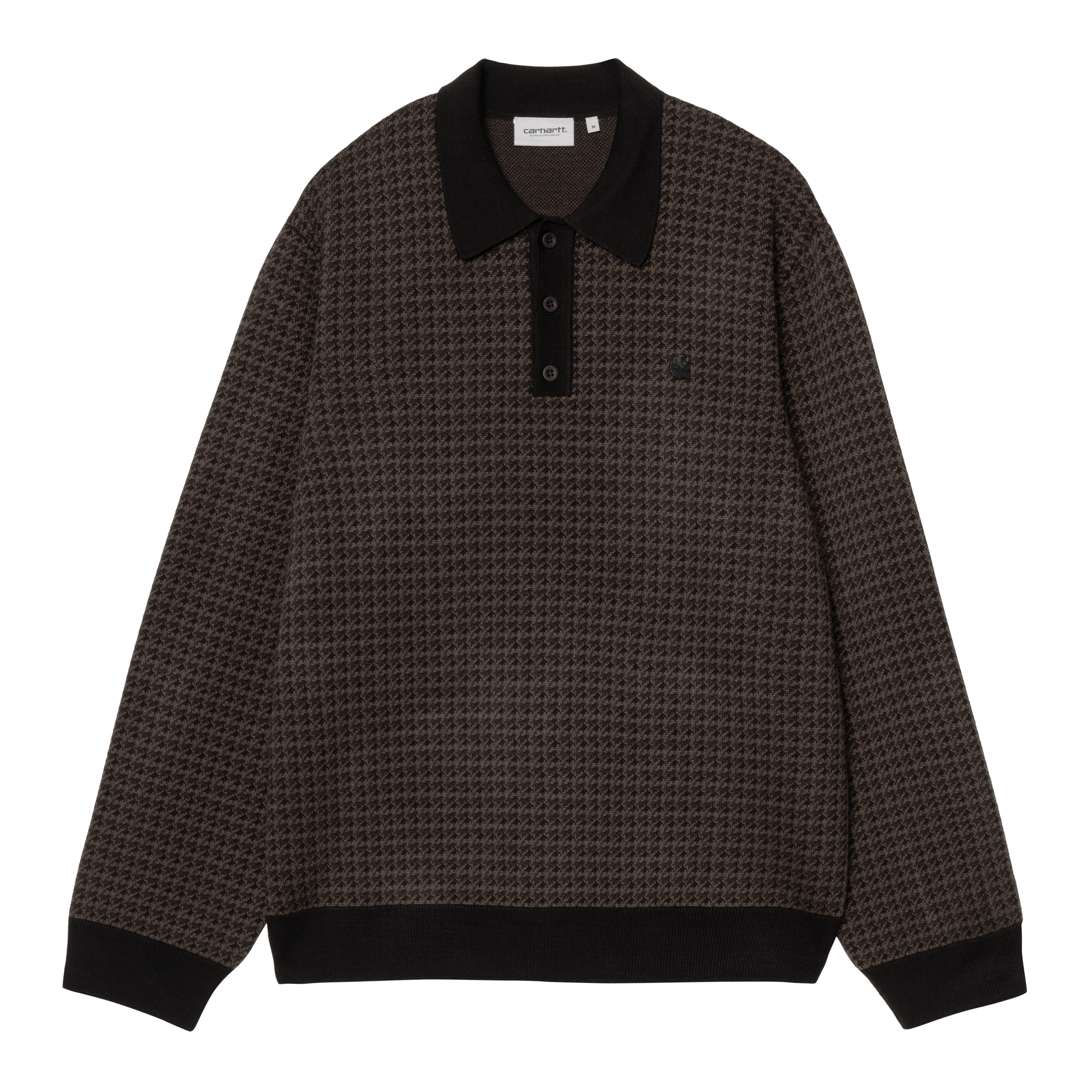 Carhartt WIP L/S Lowis Polo, Lowis Houndstooth, Vitola Heather | Loja ...