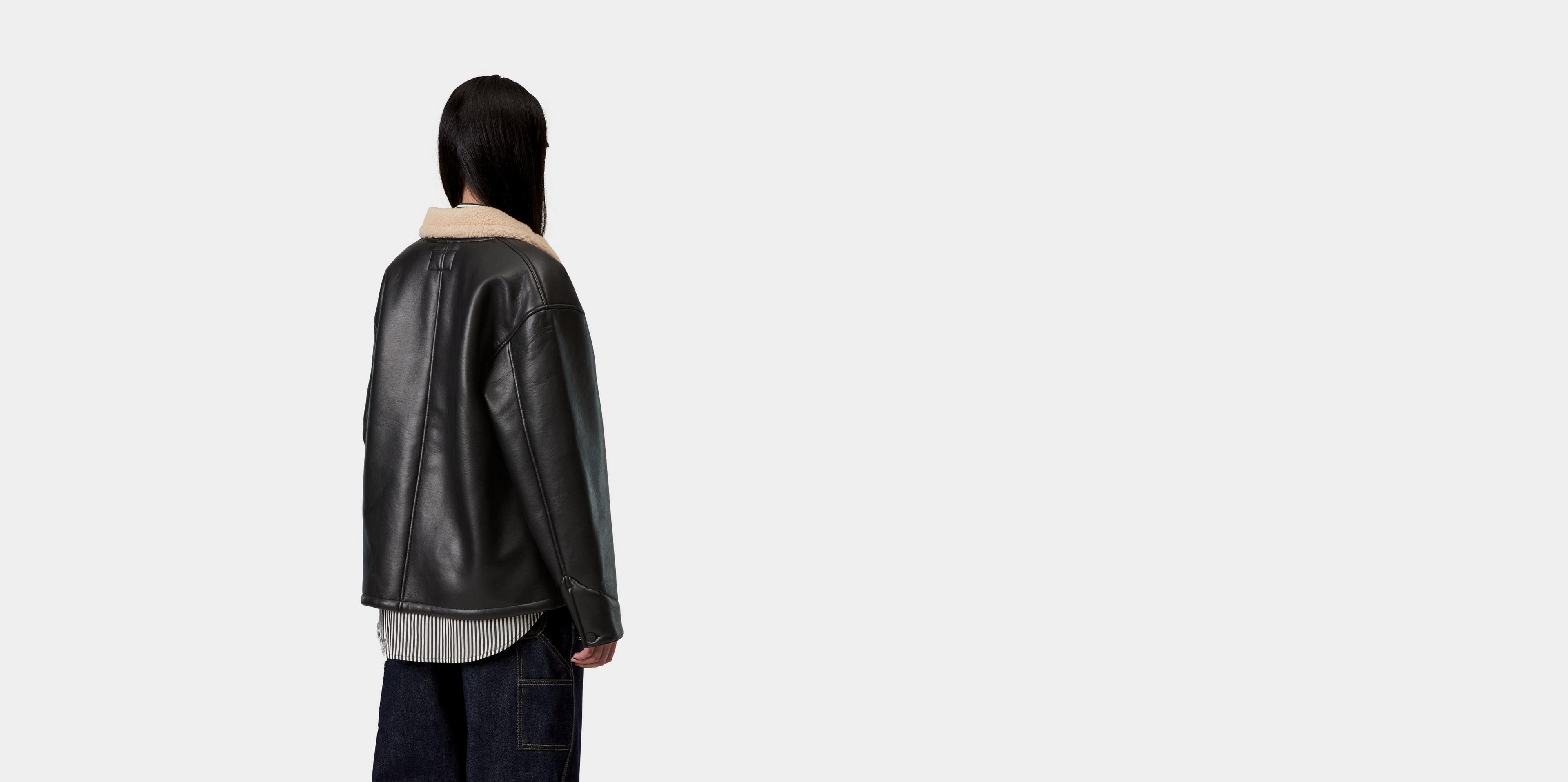 Carhartt WIP W' Shepton OG Michigan Coat, Black / Natural | Official ...