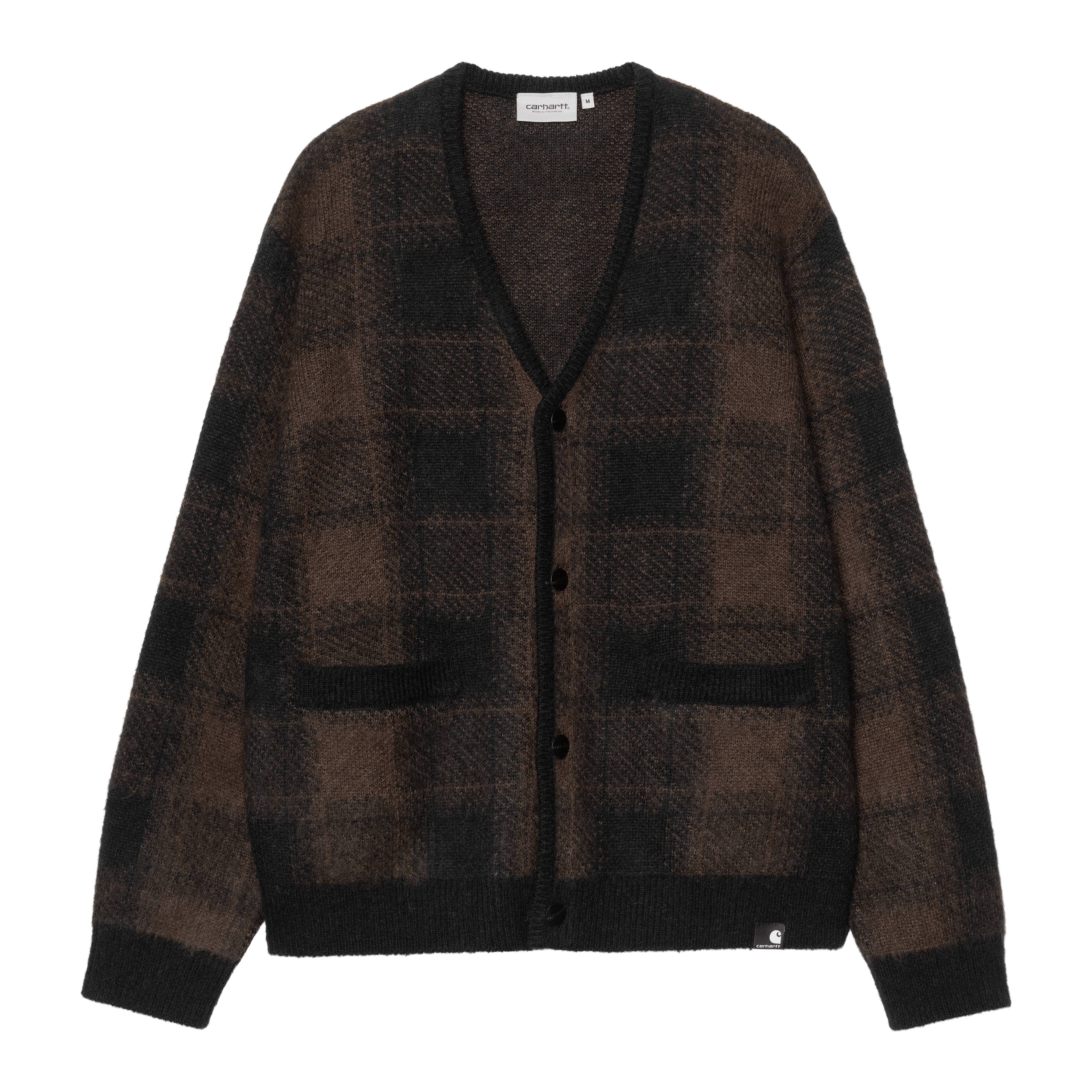 Carhartt WIP Everson Cardigan, Everson Jacquard, Black / Palisander ...