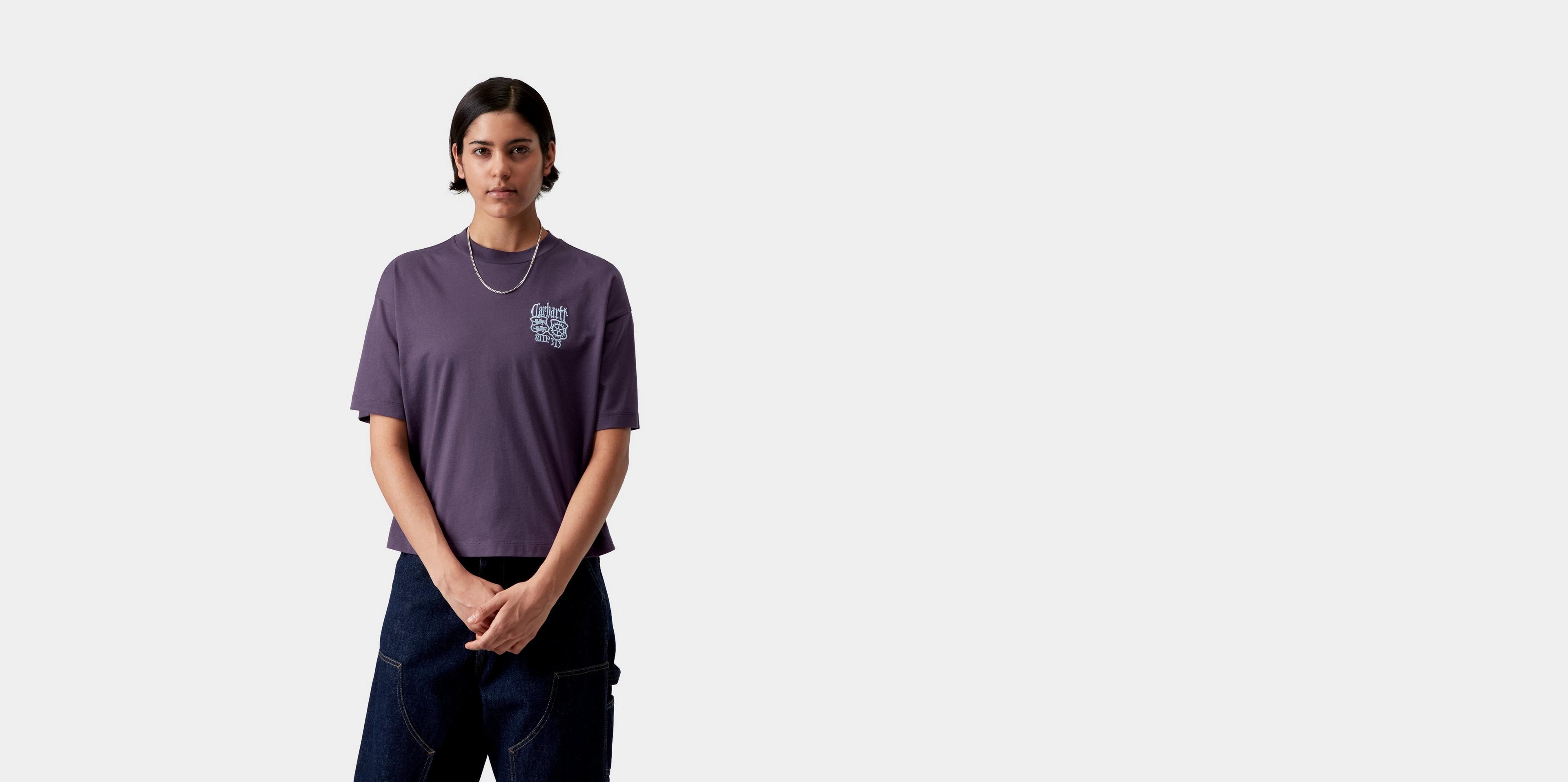 Carhartt WIP Women's S/S Signet T-Shirt, Lokers / Blue | Official ...