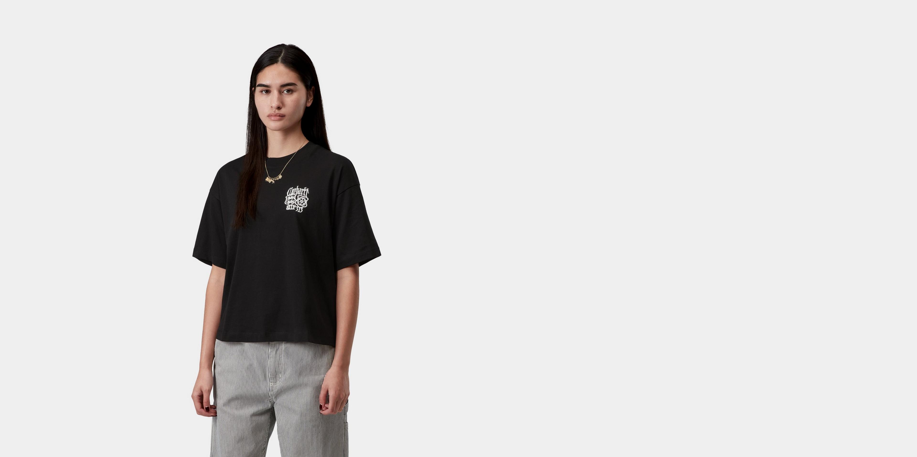 Carhartt WIP W' S/S Signet T-Shirt, Black / Wax | Official Online Store