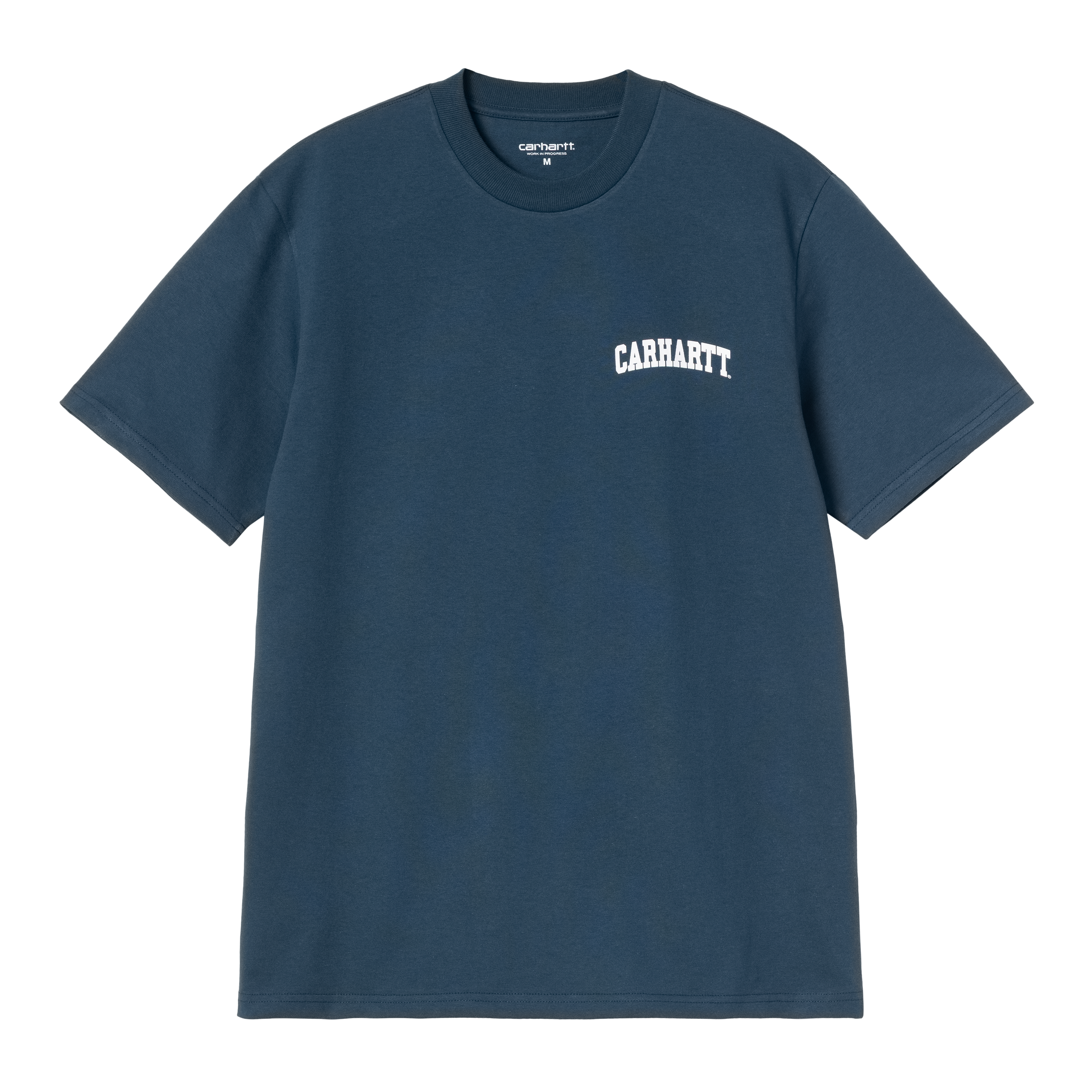 Carhartt WIP S/S University Script T-Shirt, Blue River / White ...