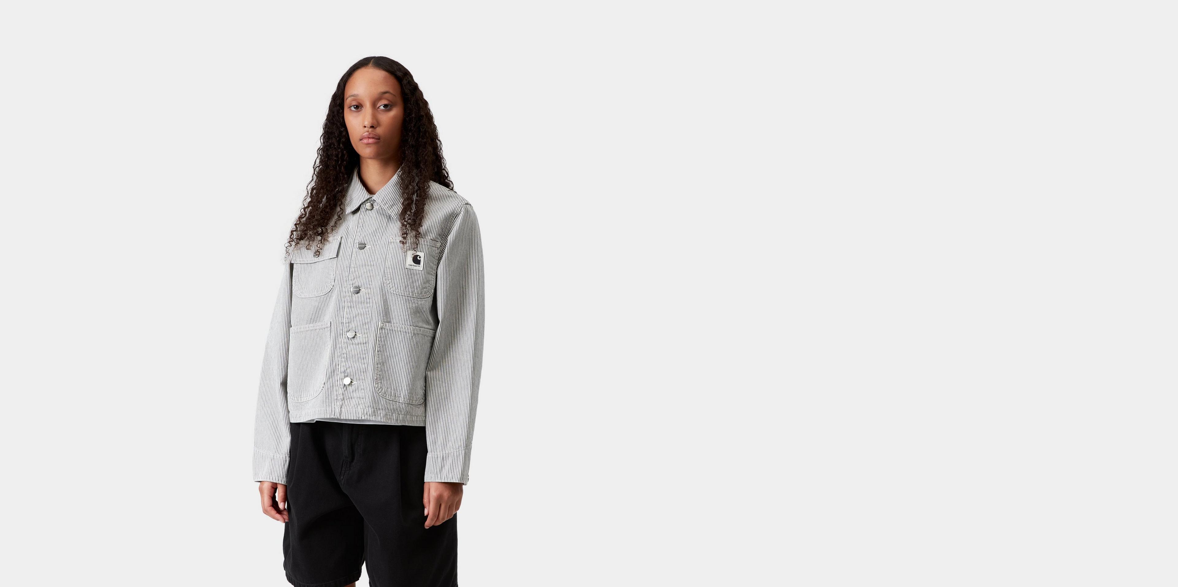 Carhartt WIP Women's Mercer Chore Coat, Mercer Stripe, Graphite / Wax ...