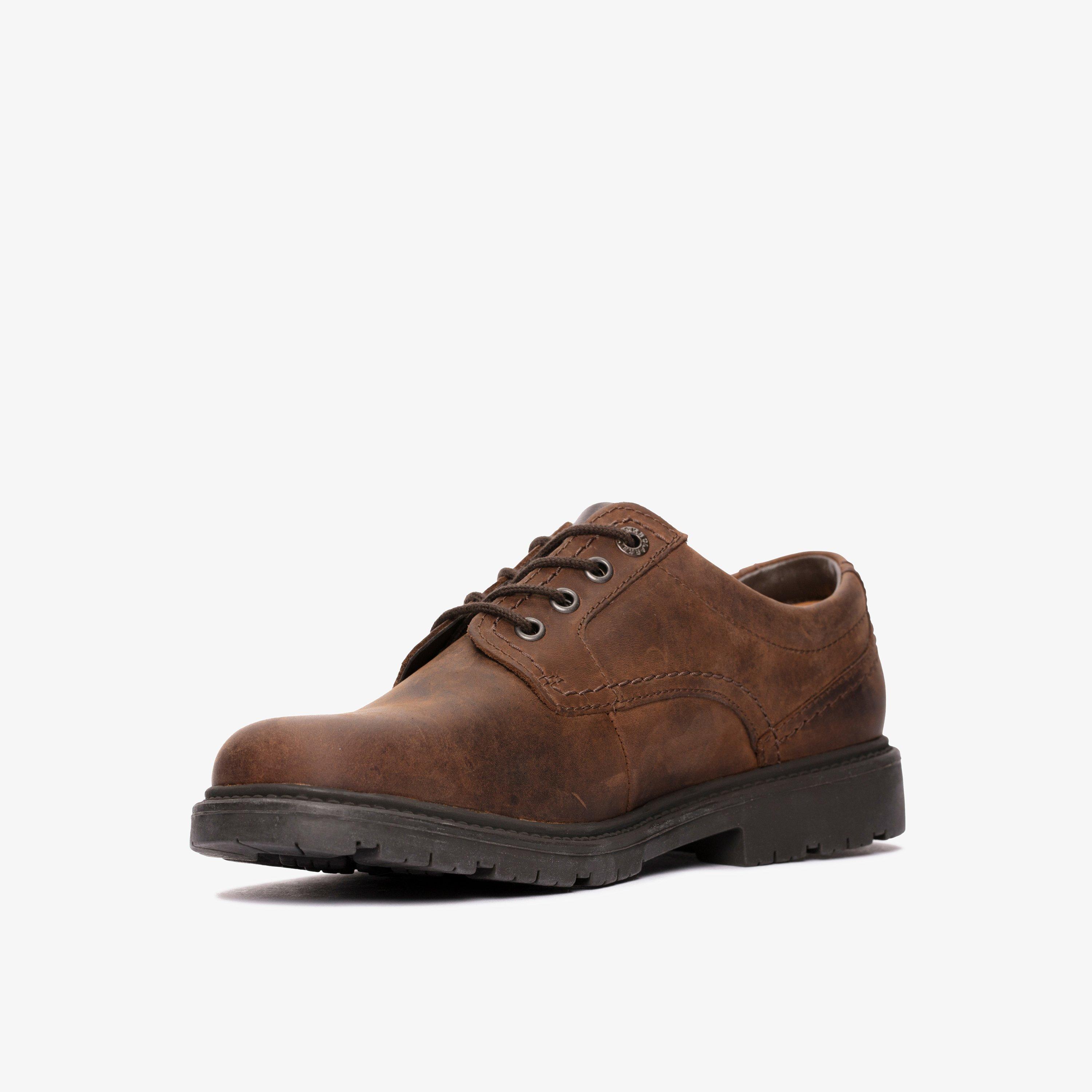 Mens Lane Stride Brown Leather Shoes Lace Up | Clarks Outlet