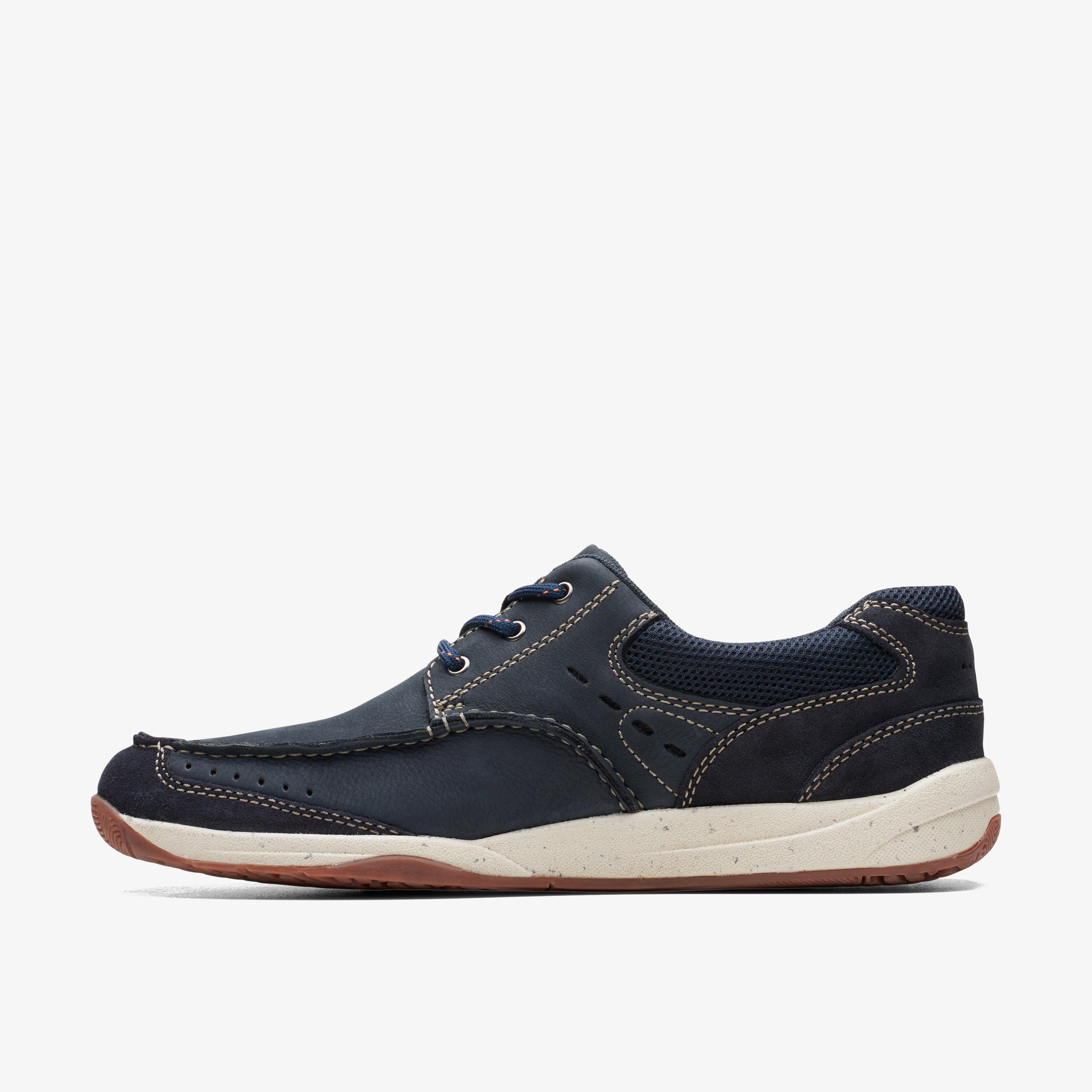 Mens Allston Edge Navy Nubuck Lace Up Shoes | Clarks