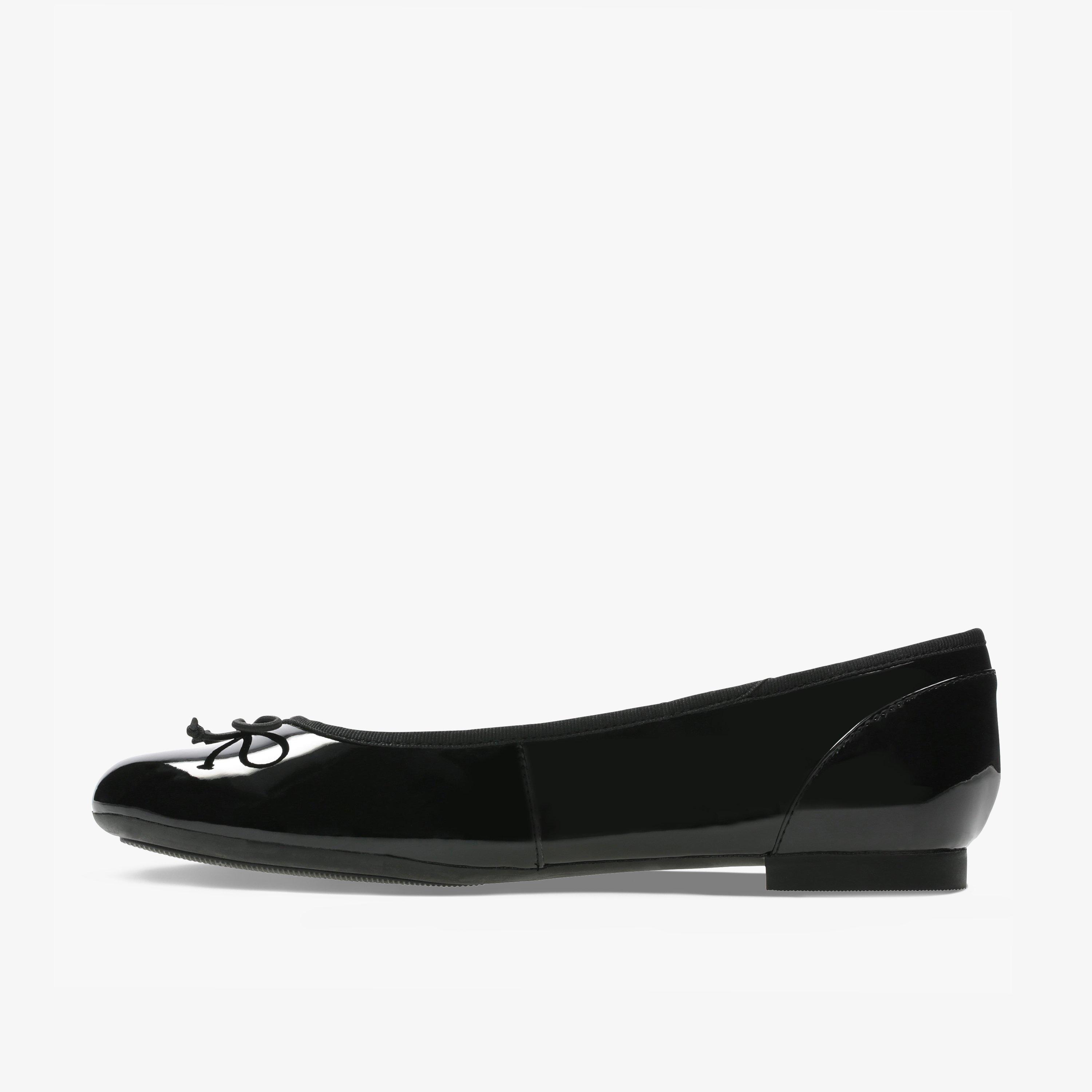 Womens Couture Bloom Black Patent Shoes Slip Ons Ballet Pumps | Clarks ...