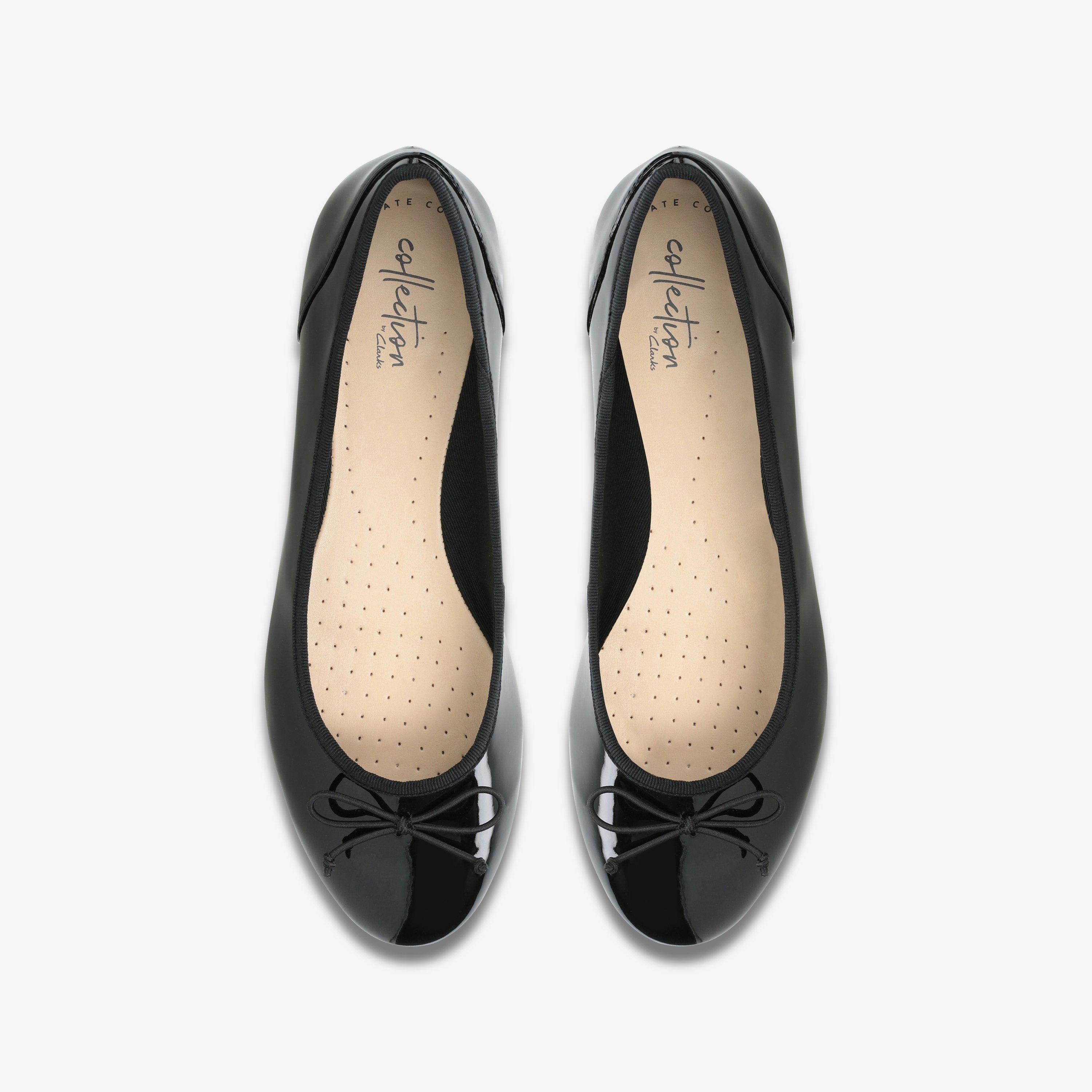 Womens Couture Bloom Black Patent Shoes Slip Ons Ballet Pumps | Clarks ...