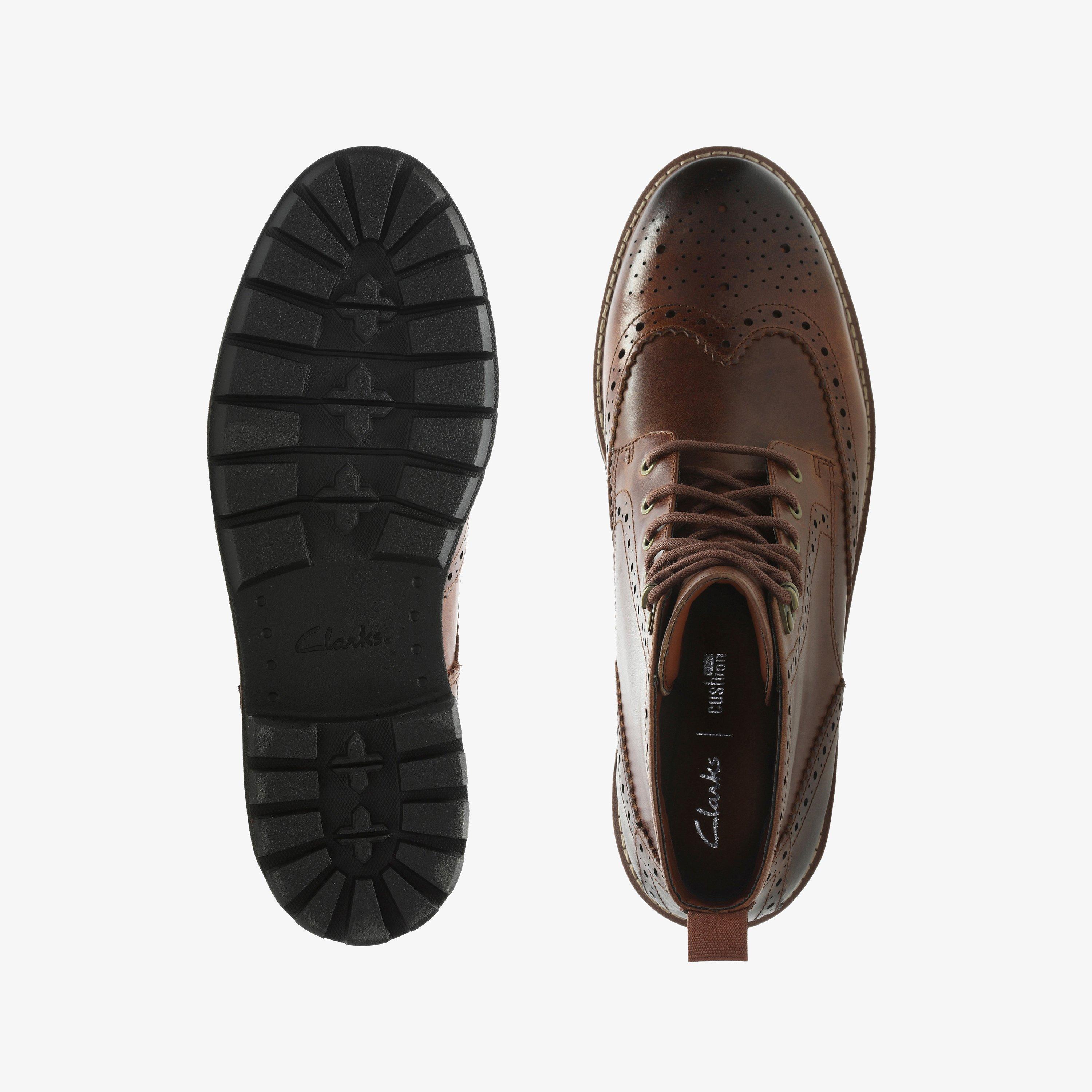 Mens Batcombe Lord Dark Tan Leather Ankle Boots Brogues Lace Up ...