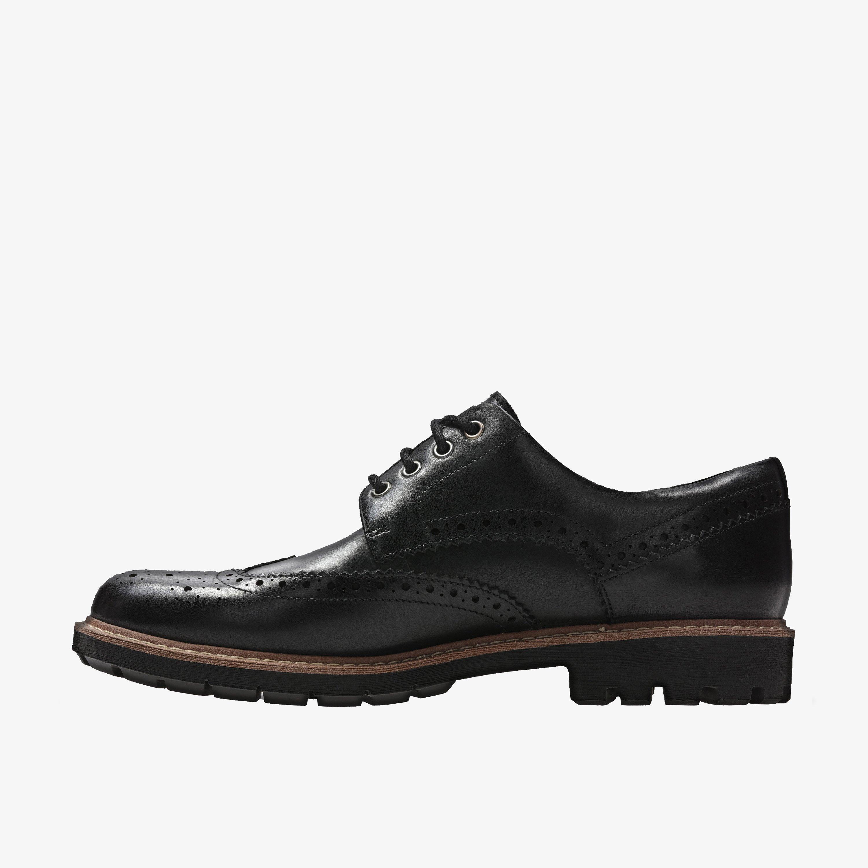 Mens Batcombe Wing Black Leather Shoes Brogues | Clarks Outlet