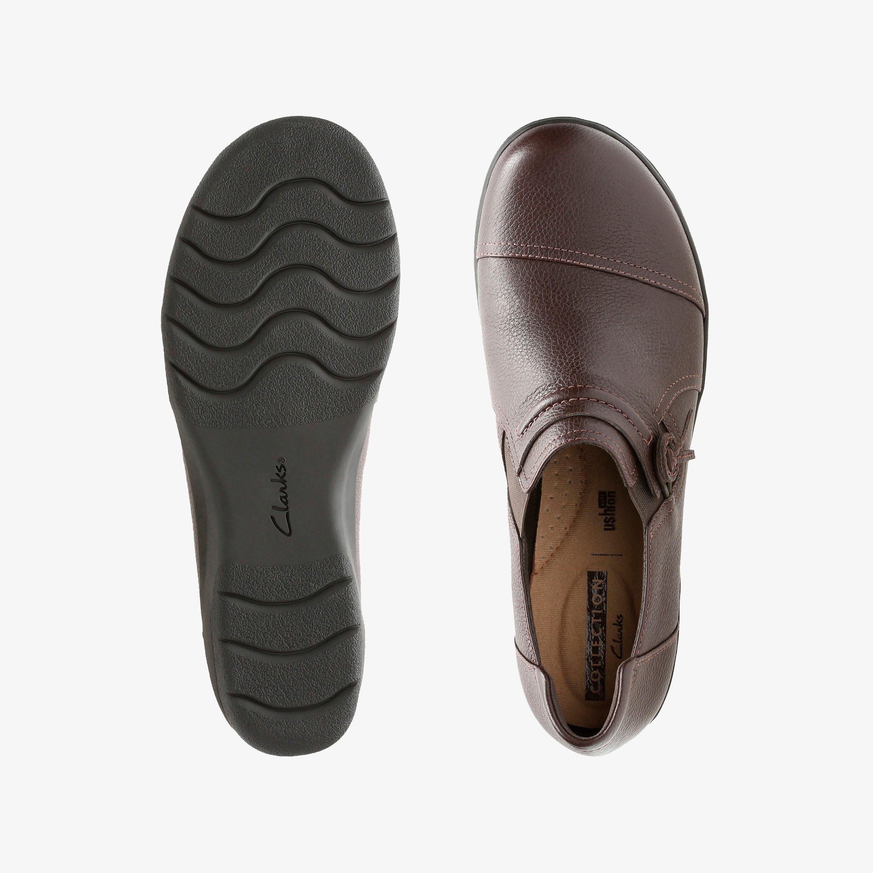 Dames Cheyn Madi Donkerbruin Leren Instapschoenen | Clarks