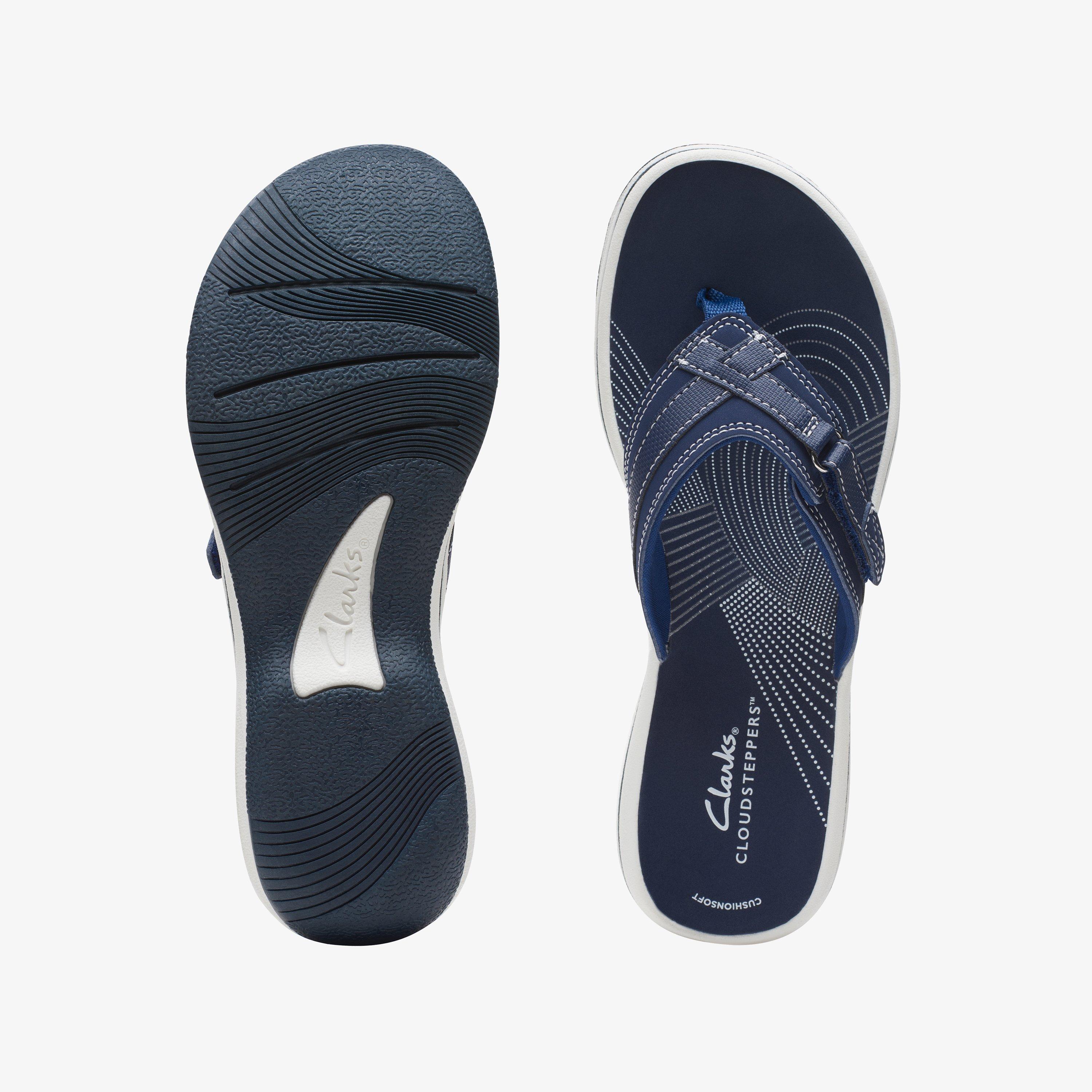 Womens Brinkley Sea Navy Synthetic Flat Sandals Flip Flops | Clarks Outlet