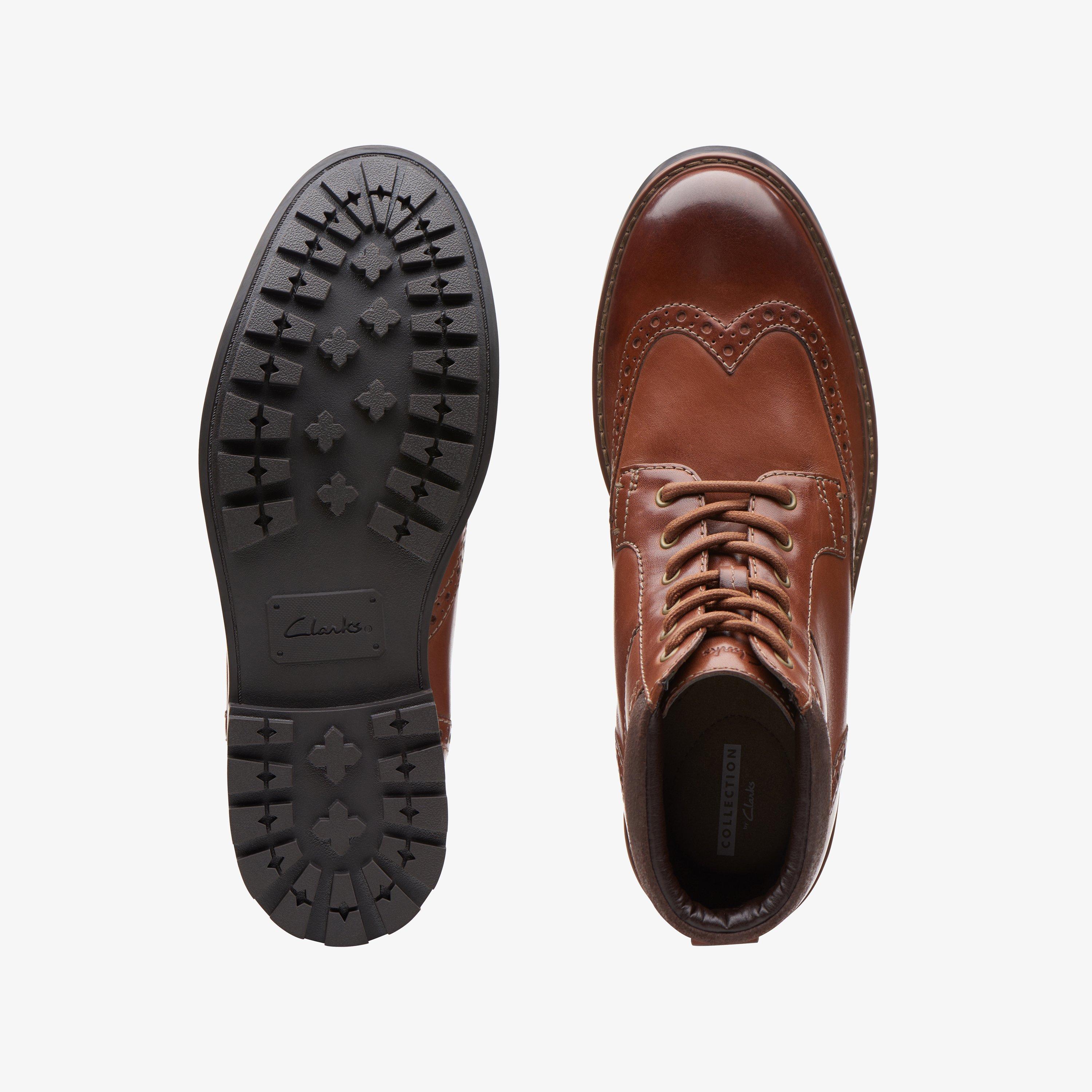 Mens Curington Rise Tan Leather Ankle Boots Lace Up | Clarks Outlet