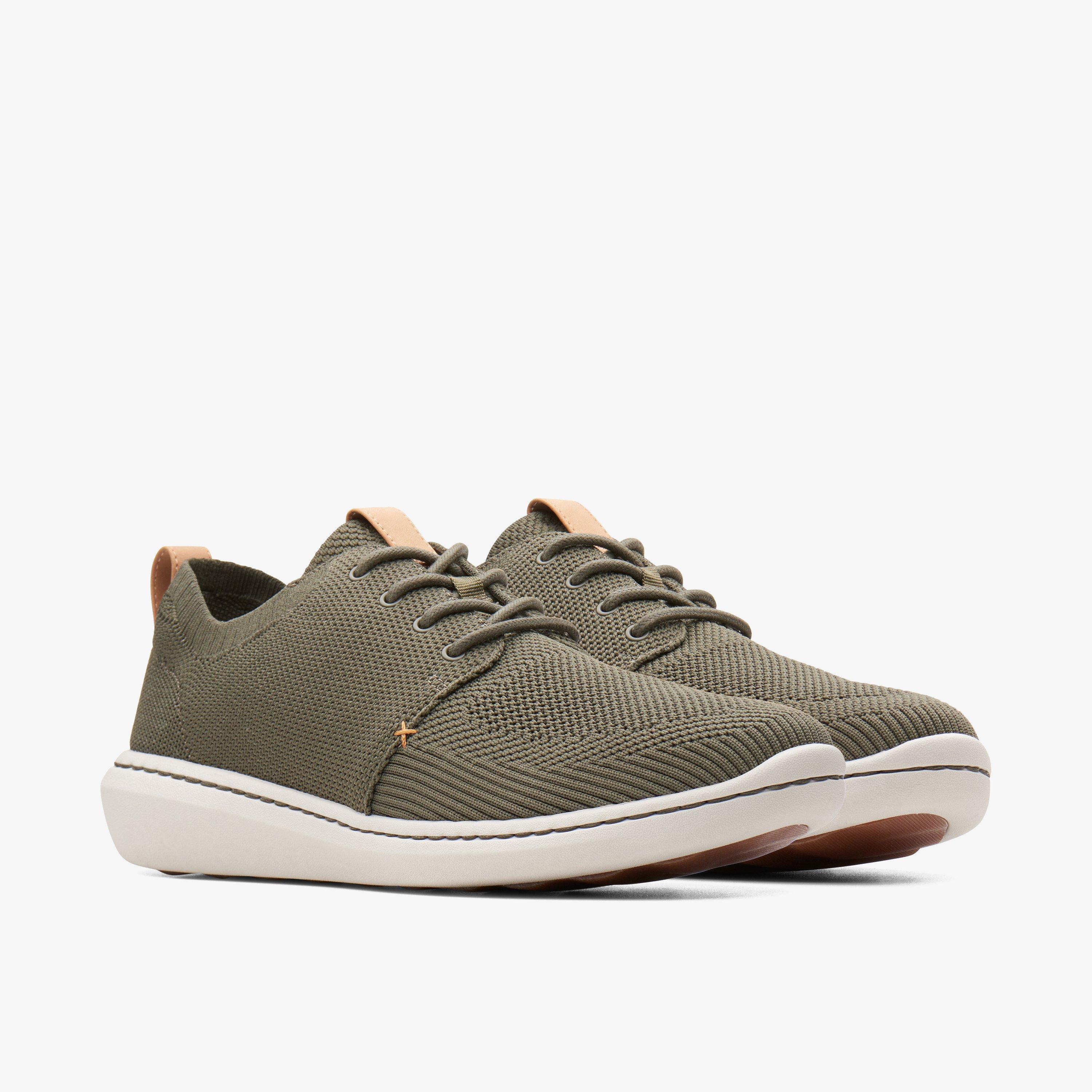 Mens Step Urban Mix Khaki Lace Up Trainers | Clarks