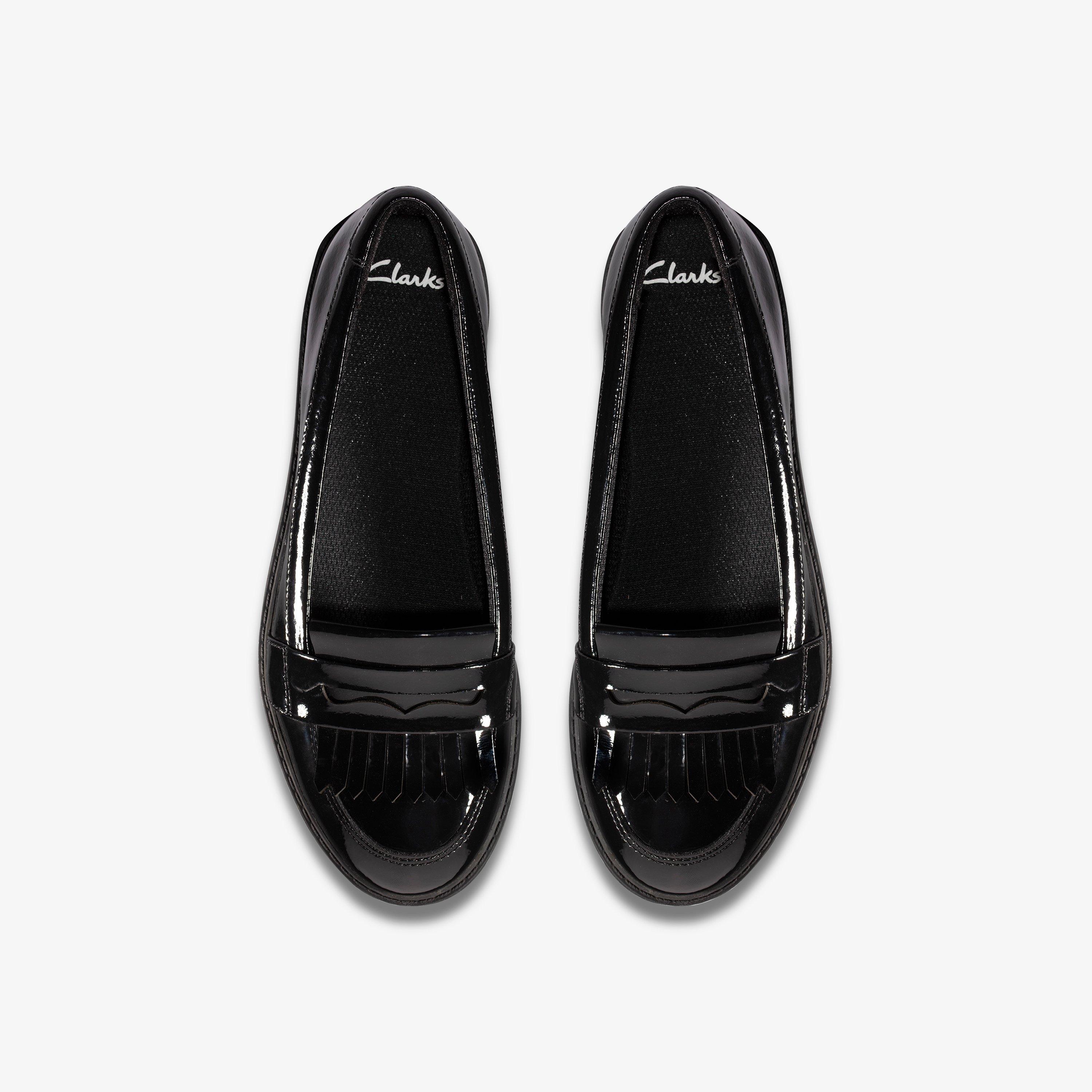 Girls Scala Bright Kid Black Patent Shoes Loafers School Shoes | Clarks ...