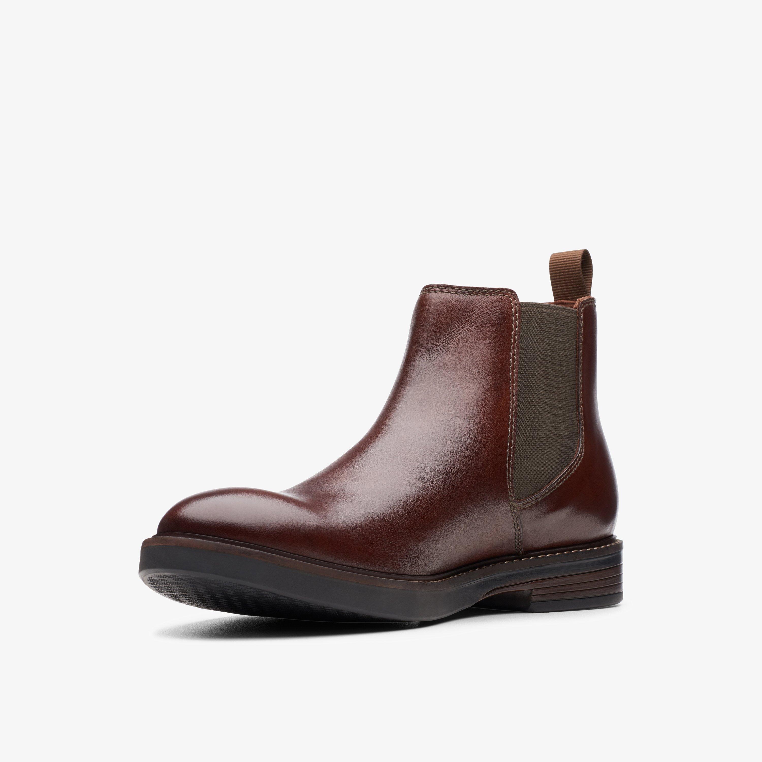 Bottes Chelsea en cuir acajou pour hommes Paulson Up | Clarks