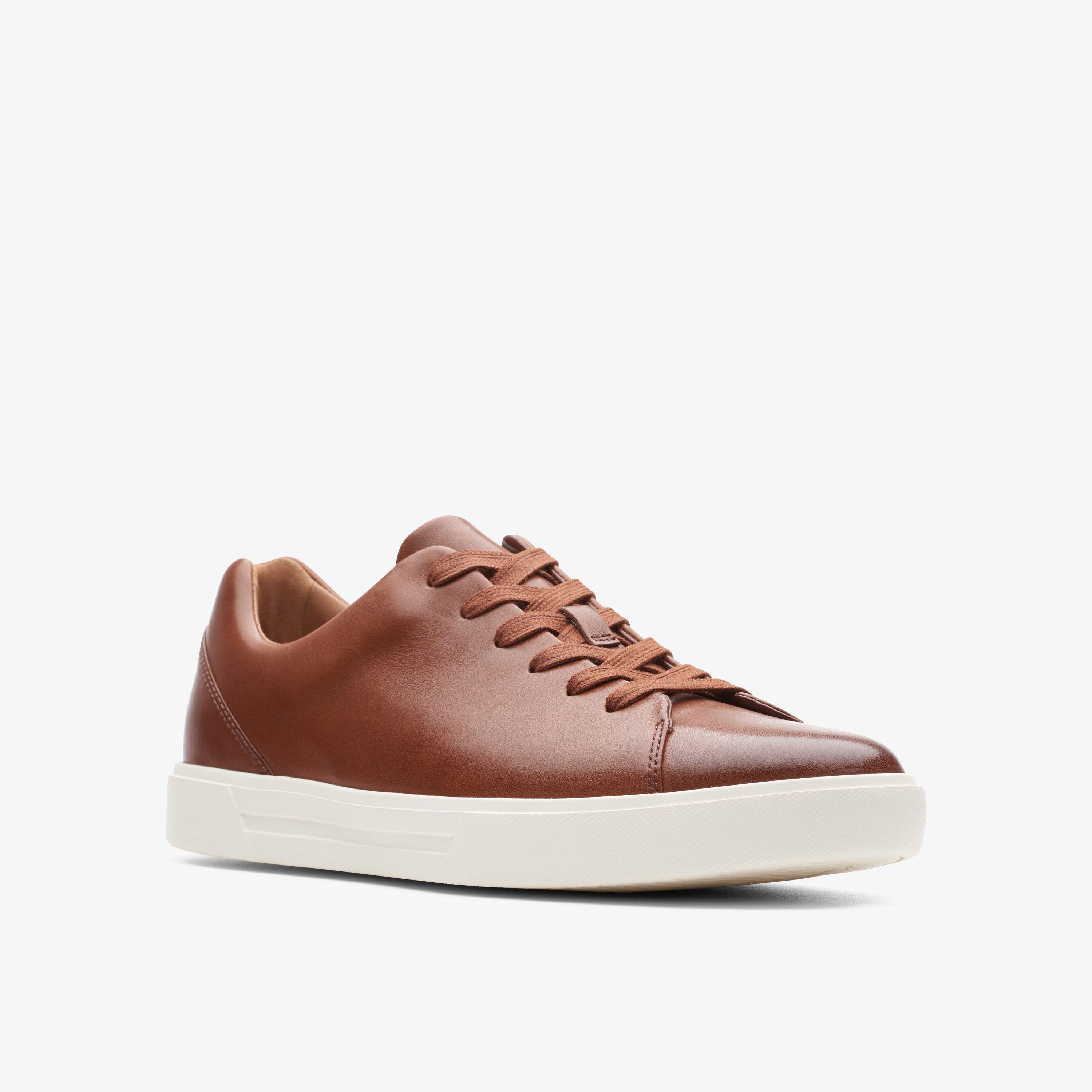 Mens Un Costa Lace British Tan Leather Lace Up Trainers | Clarks