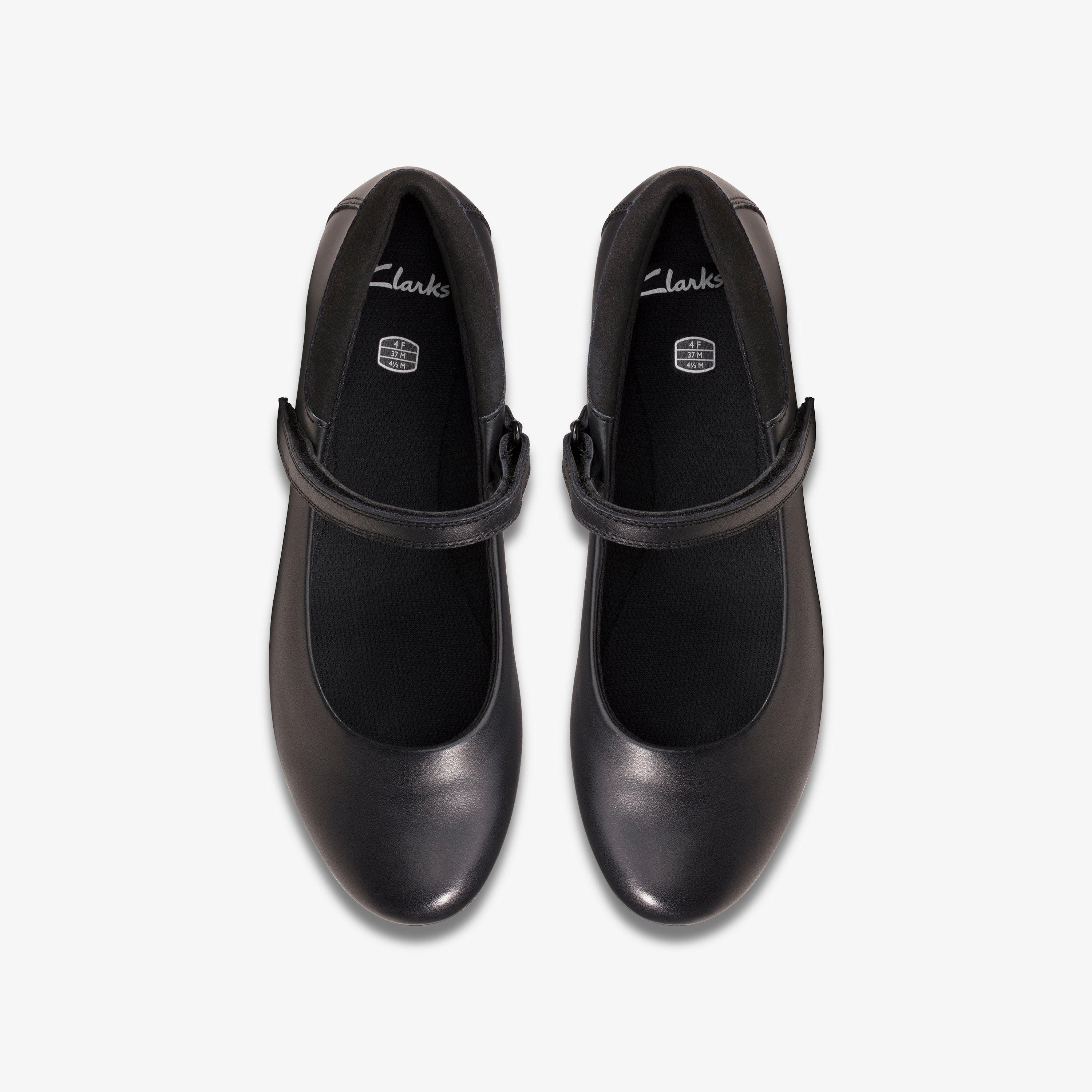 Girls Scala Dawn Youth Black Leather Bar Shoes | Clarks