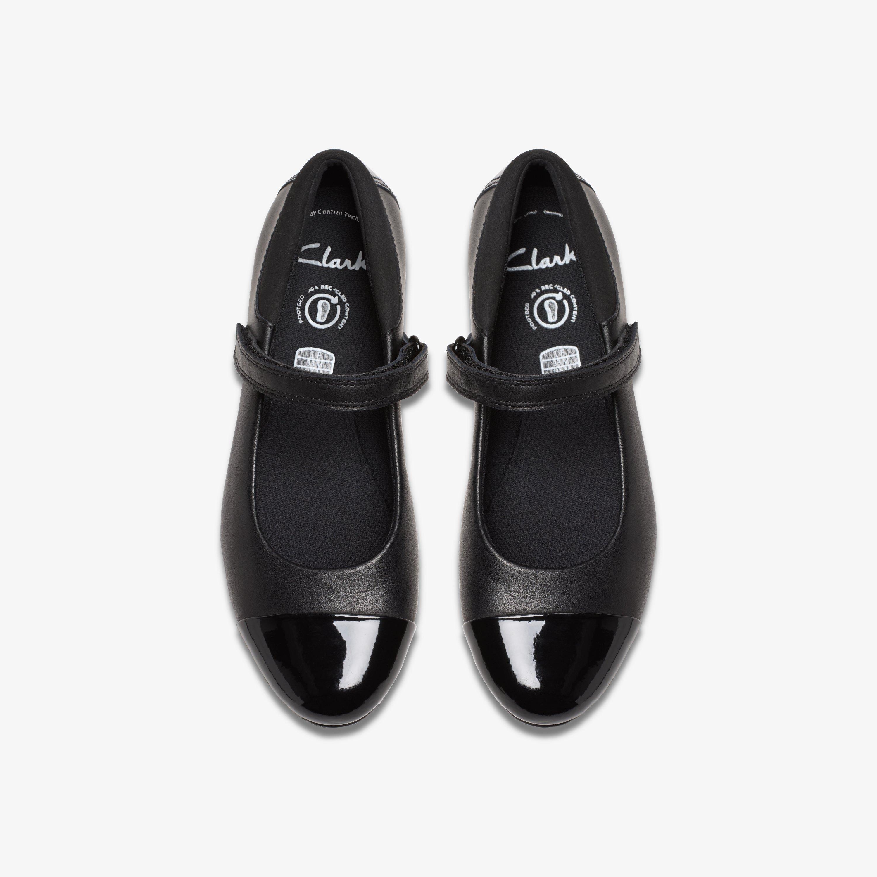 Girls Scala Gem Kid Black Leather Mary Jane Shoes | Clarks
