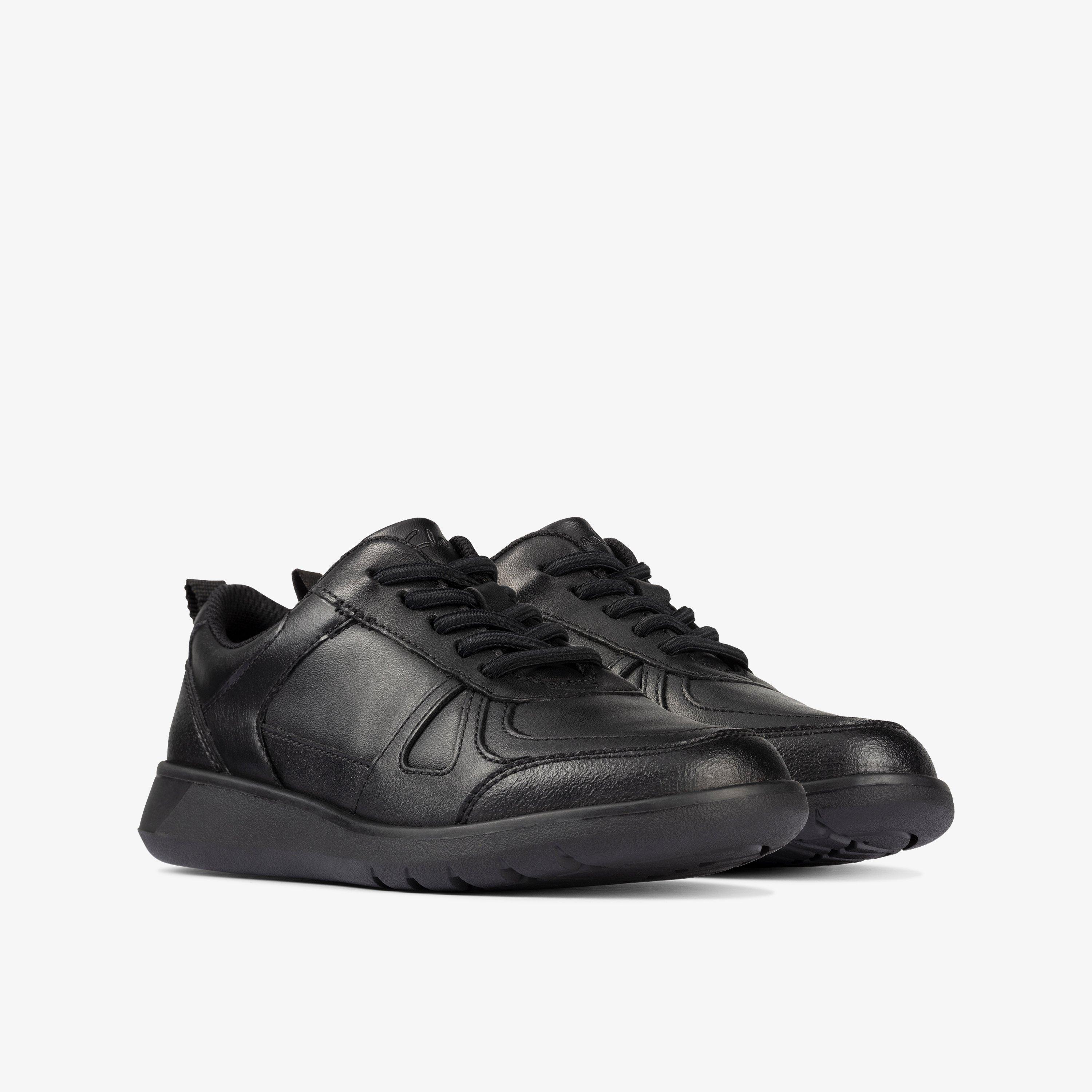 Jongens Scape Track Kid Zwarte Leren Schoenen | Clarks