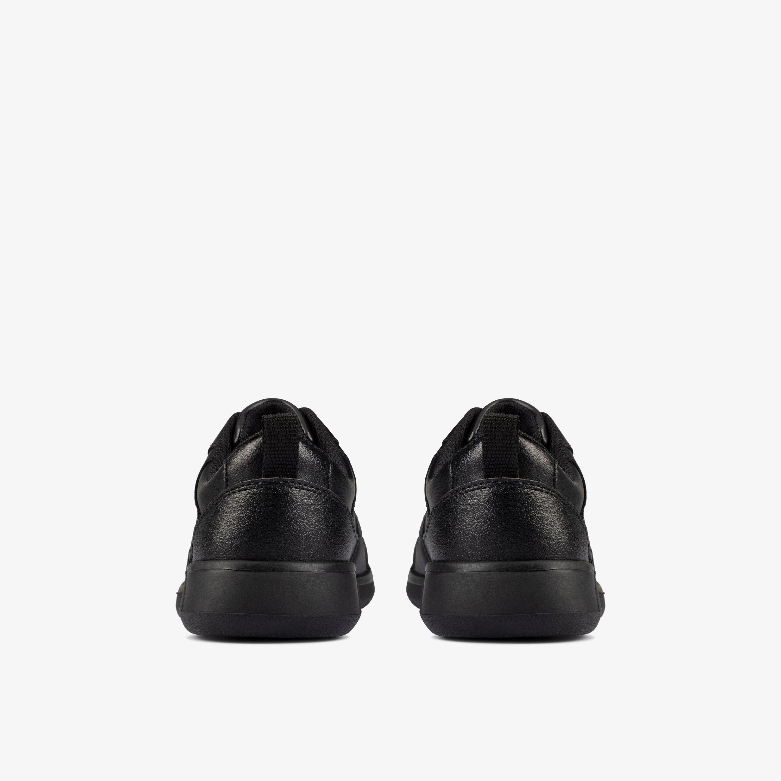 Zapatos escolares de cuero negro con cordones para niños Scape Track ...