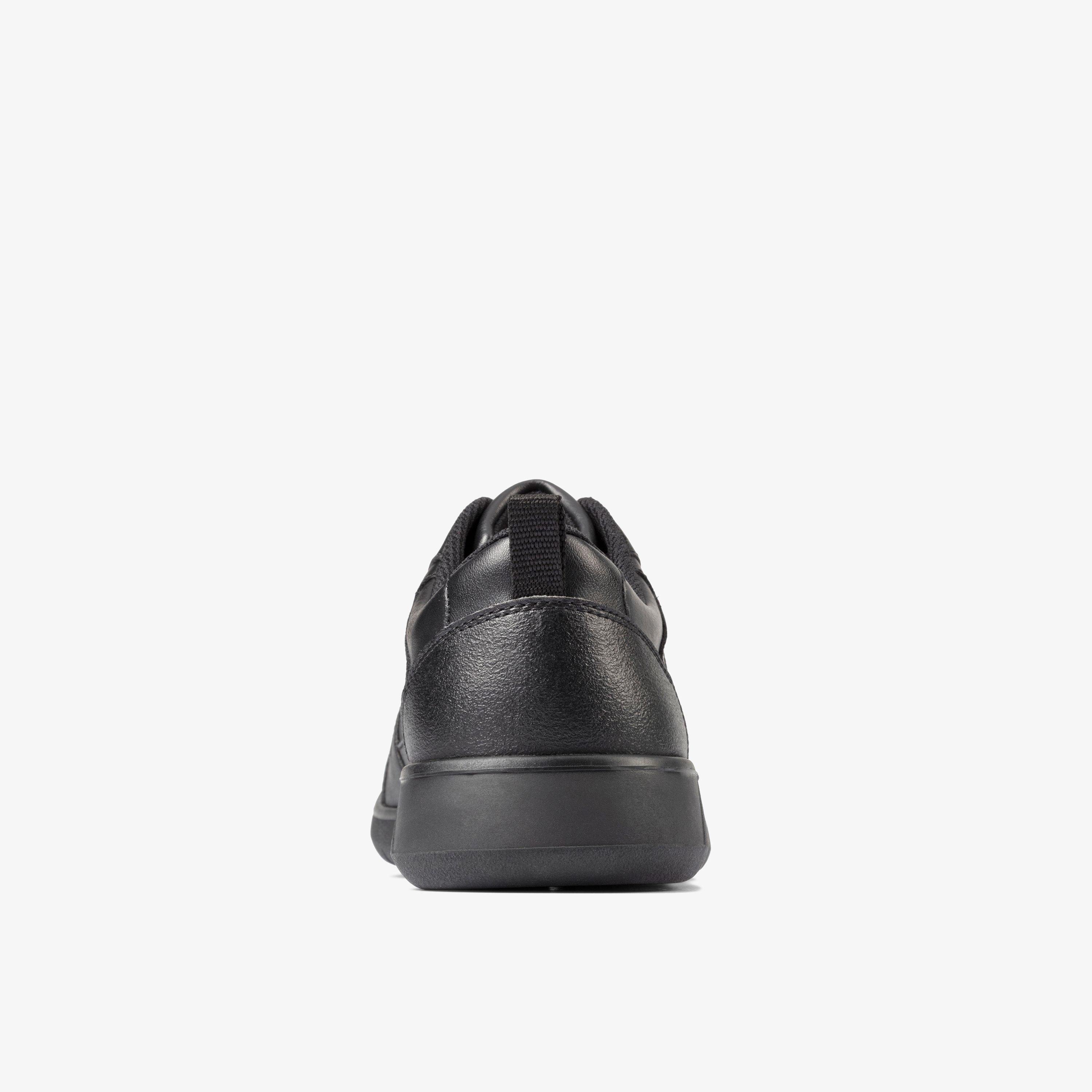 Boys Scape Track Youth Black Leather Shoes | Clarks