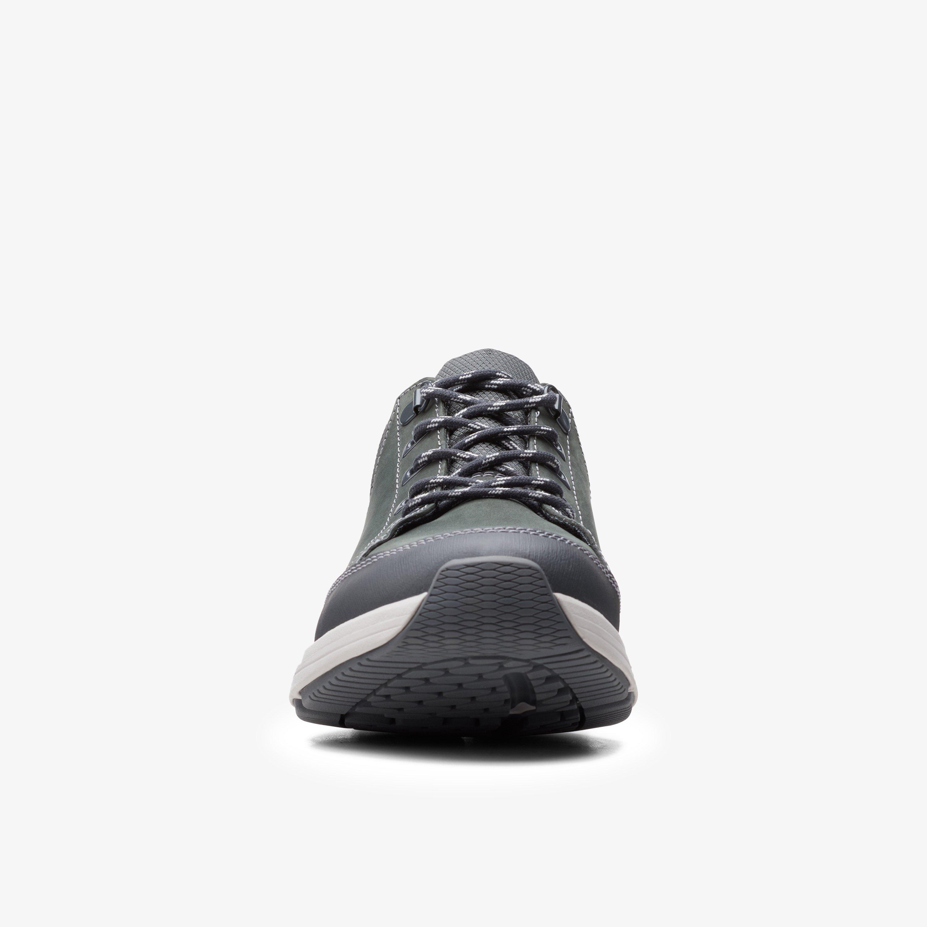 Mens Wave 2.0 Vibe Dark Grey Nubuck Lace Up Walking Trainers | Clarks